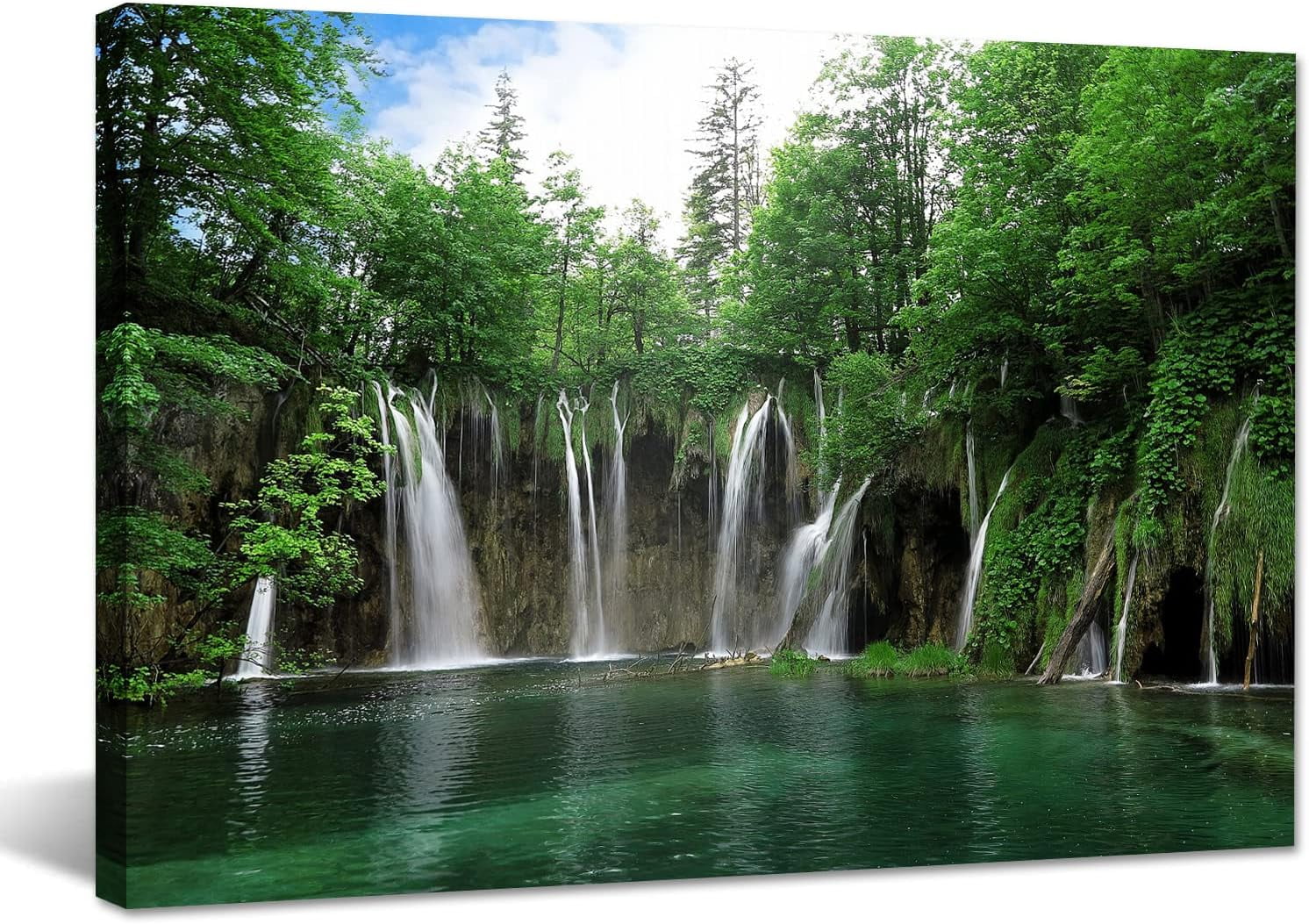 Nature Wall Art Waterfall Scenery Wall Decor Green Forest of Croatia ...