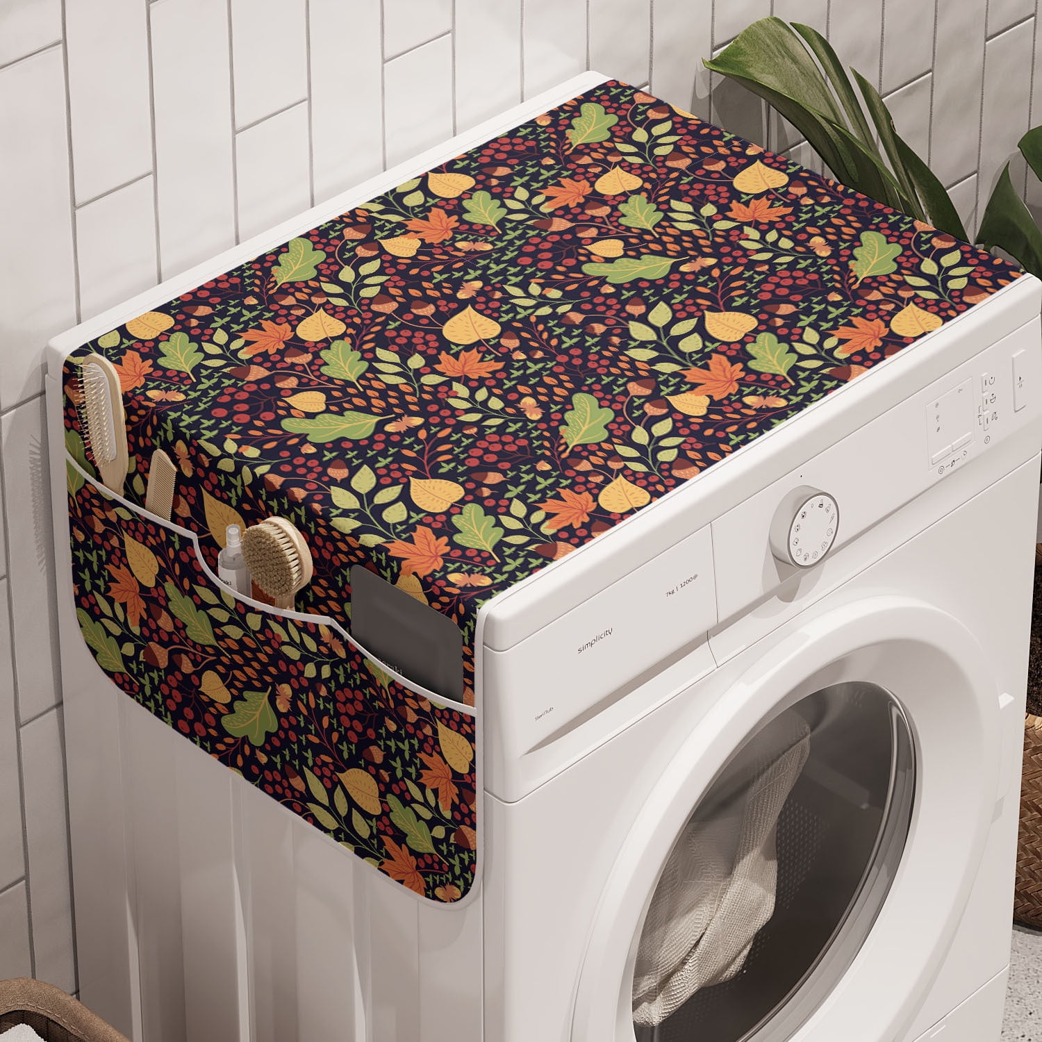 Nature Washing Machine Organizer, Autumn Seasonal Botanical Composition ...