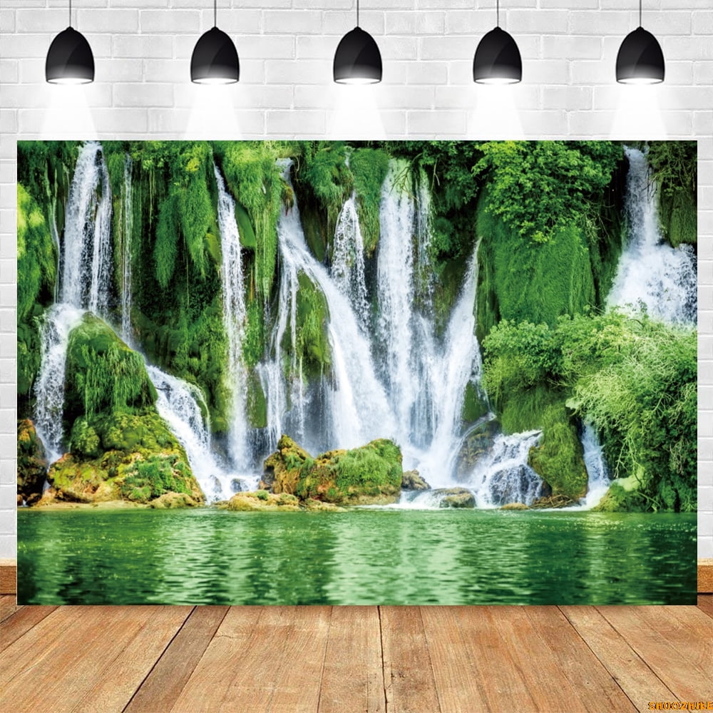 Nature Waterfall Backdrop for Photography Forest Trees River St ...