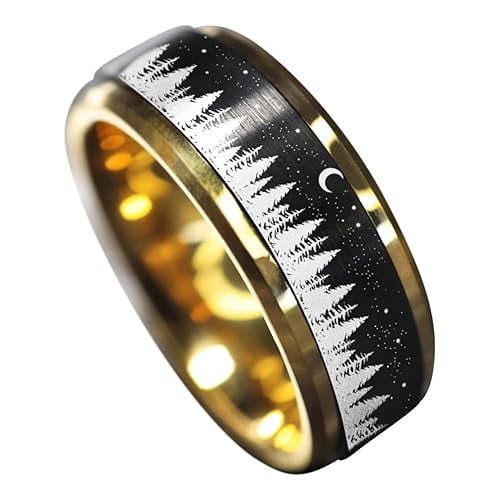 Nature Wedding Band Fidget Spinner Ring Mountain Landscape Ring Nature ...