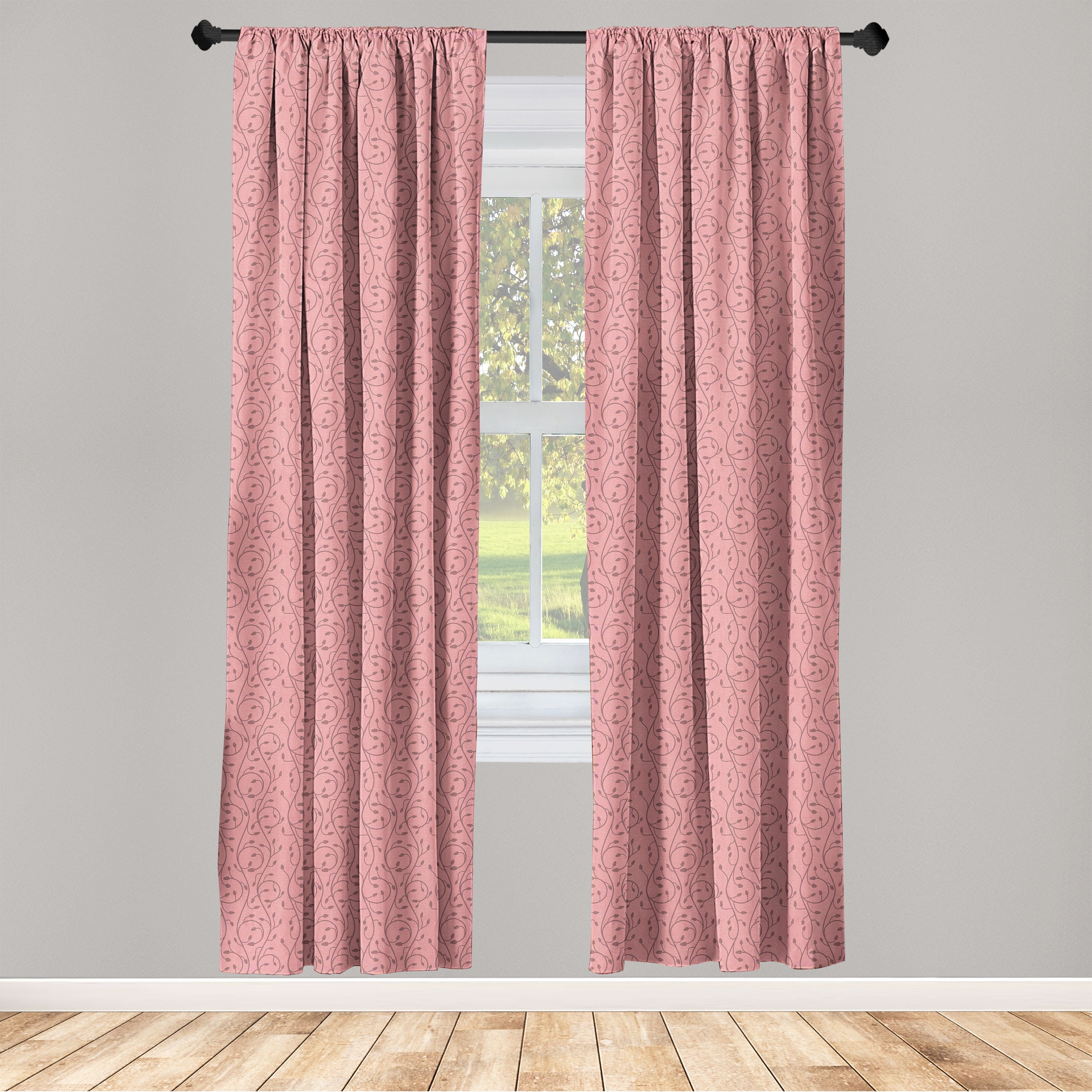 Nature Window Curtains, Oversimplified Retro Minimalist Branch and ...