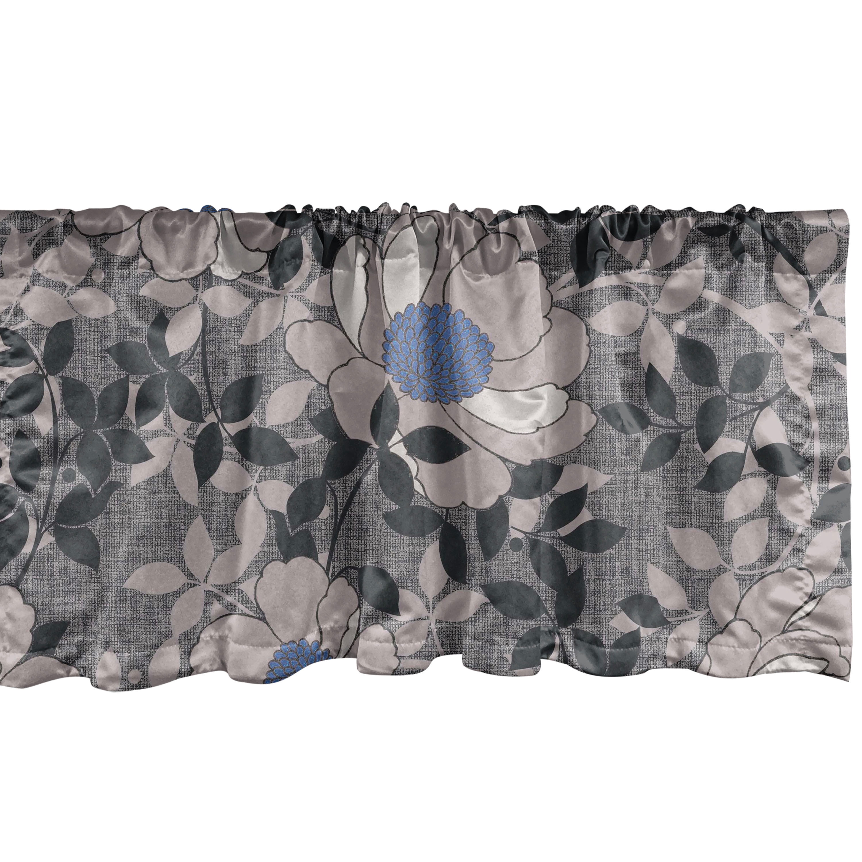 Nature Window Valance, Botanical Inspired Flora Sketch Pattern With ...