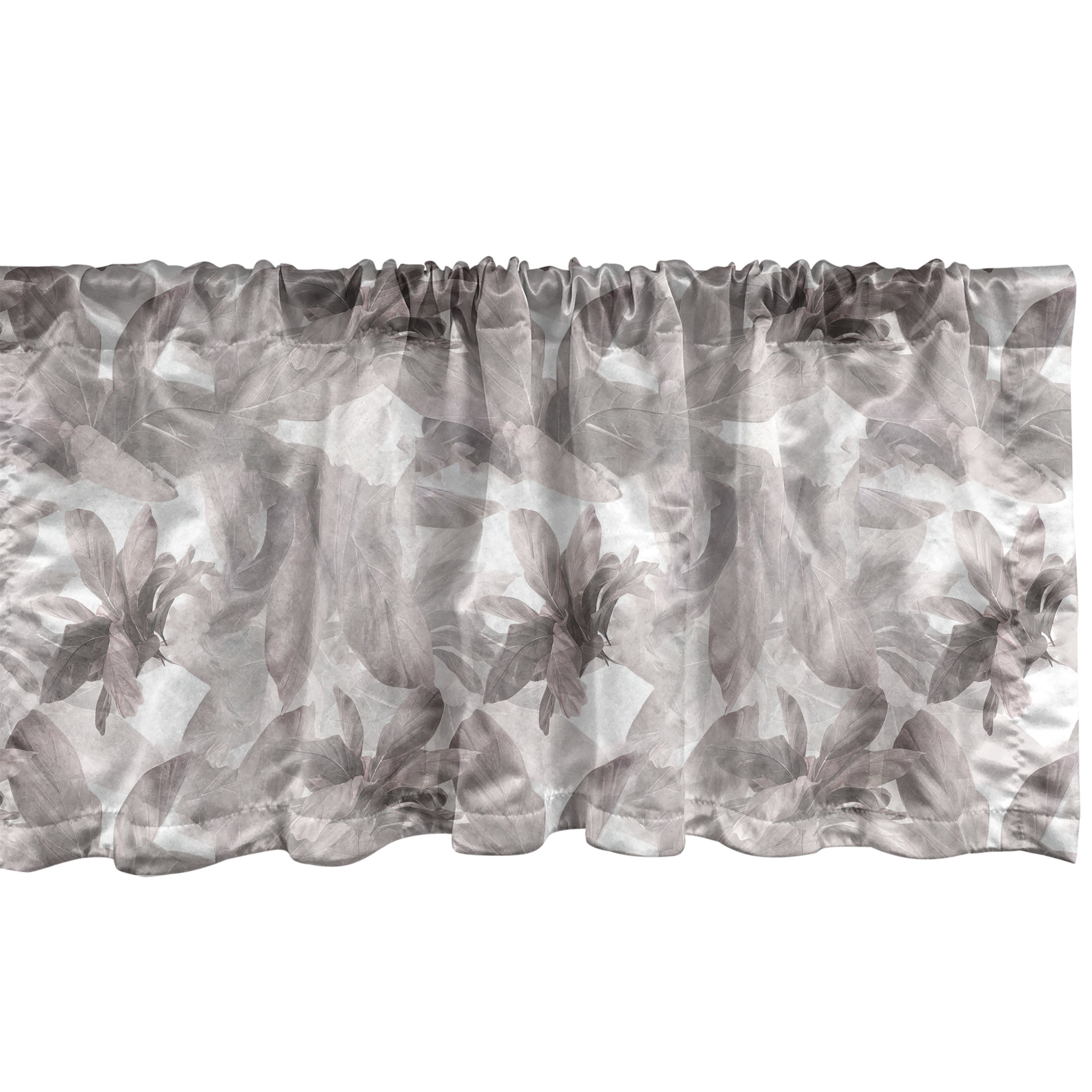 Nature Window Valance, Contemporary Style Monochrome Digital Drawn ...