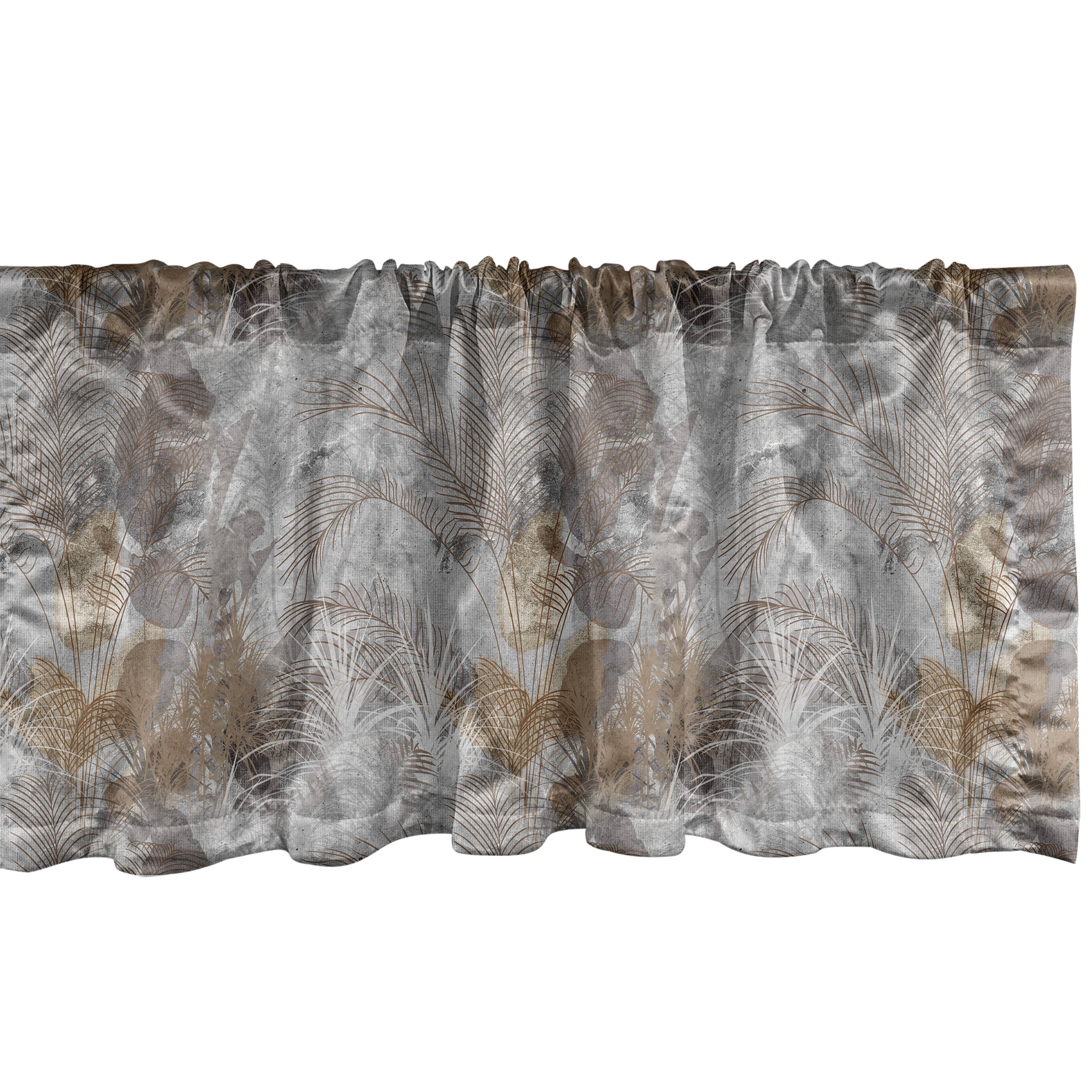 Nature Window Valance, Exotic Inspired Jungle Leaves Sketches and ...
