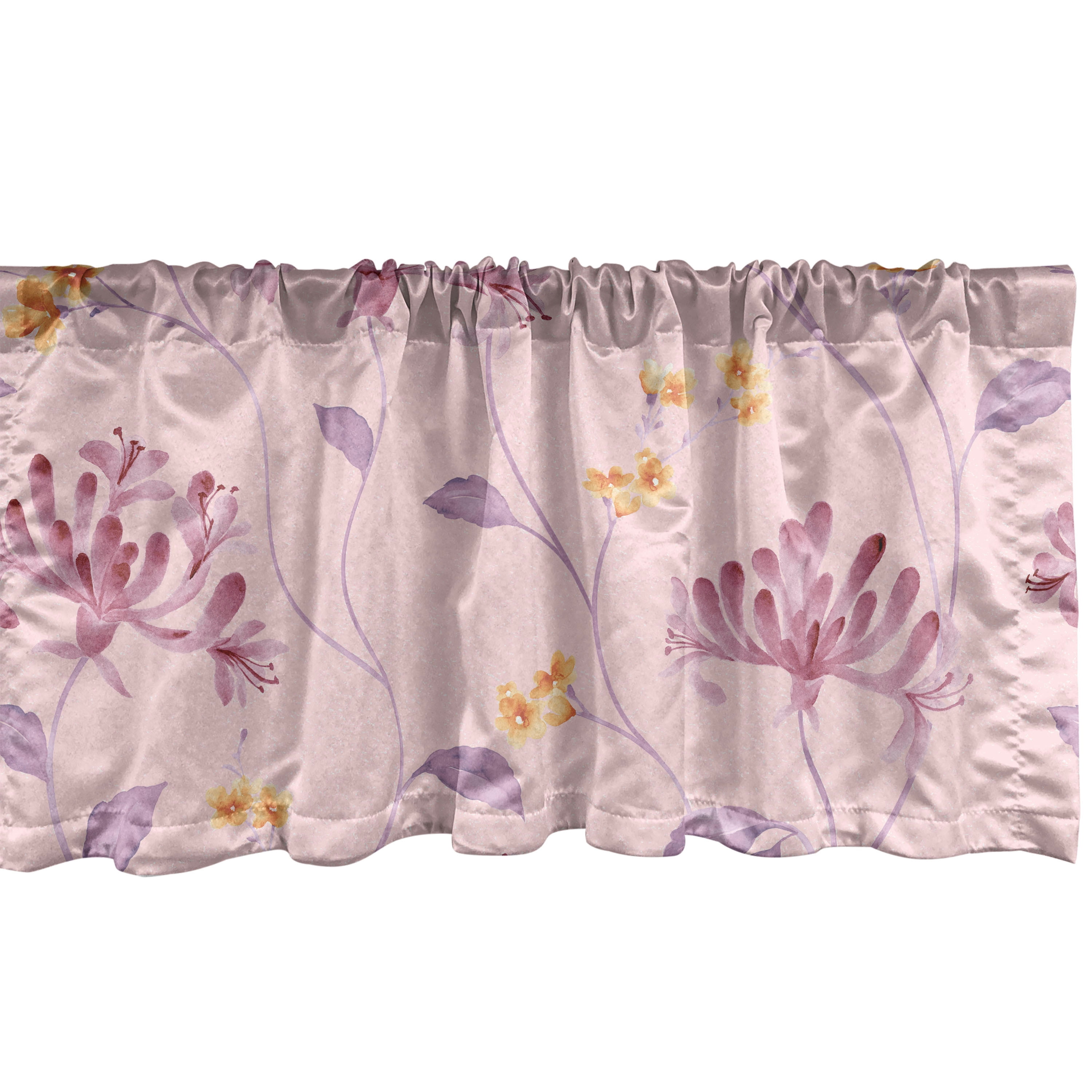 Nature Window Valance, Floral Theme Colorful Tropical-Like Flowers and ...