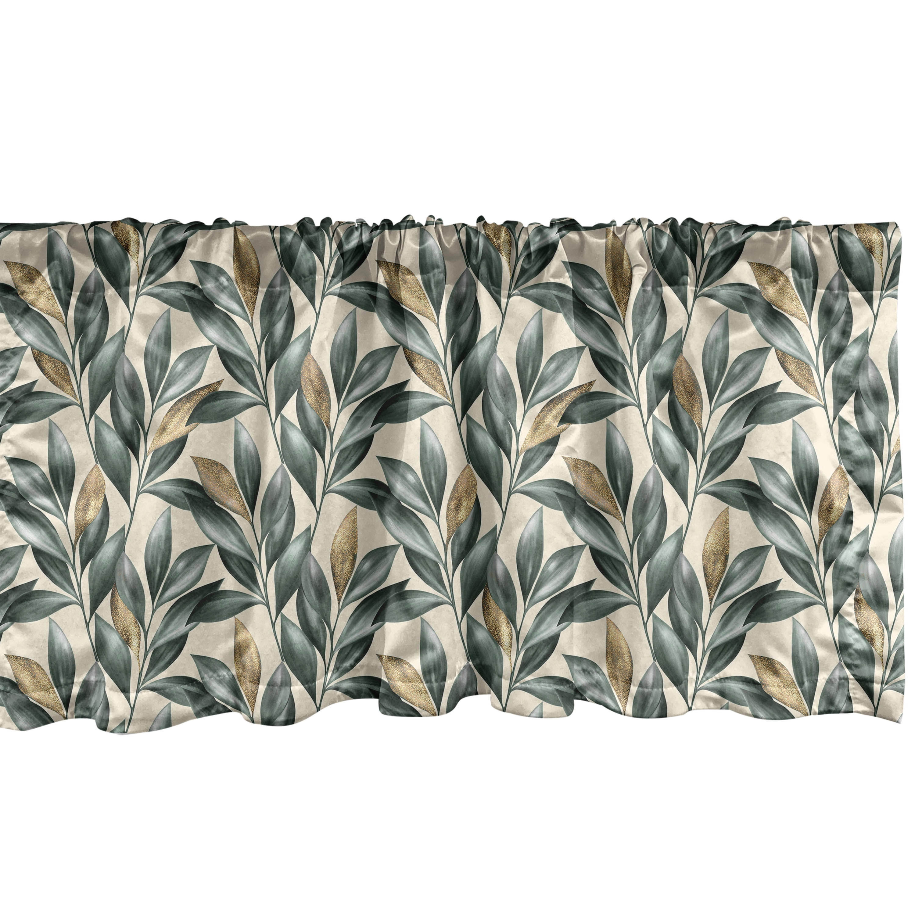Nature Window Valance, Garden Art Inspired Leaf Print Modern Botany ...