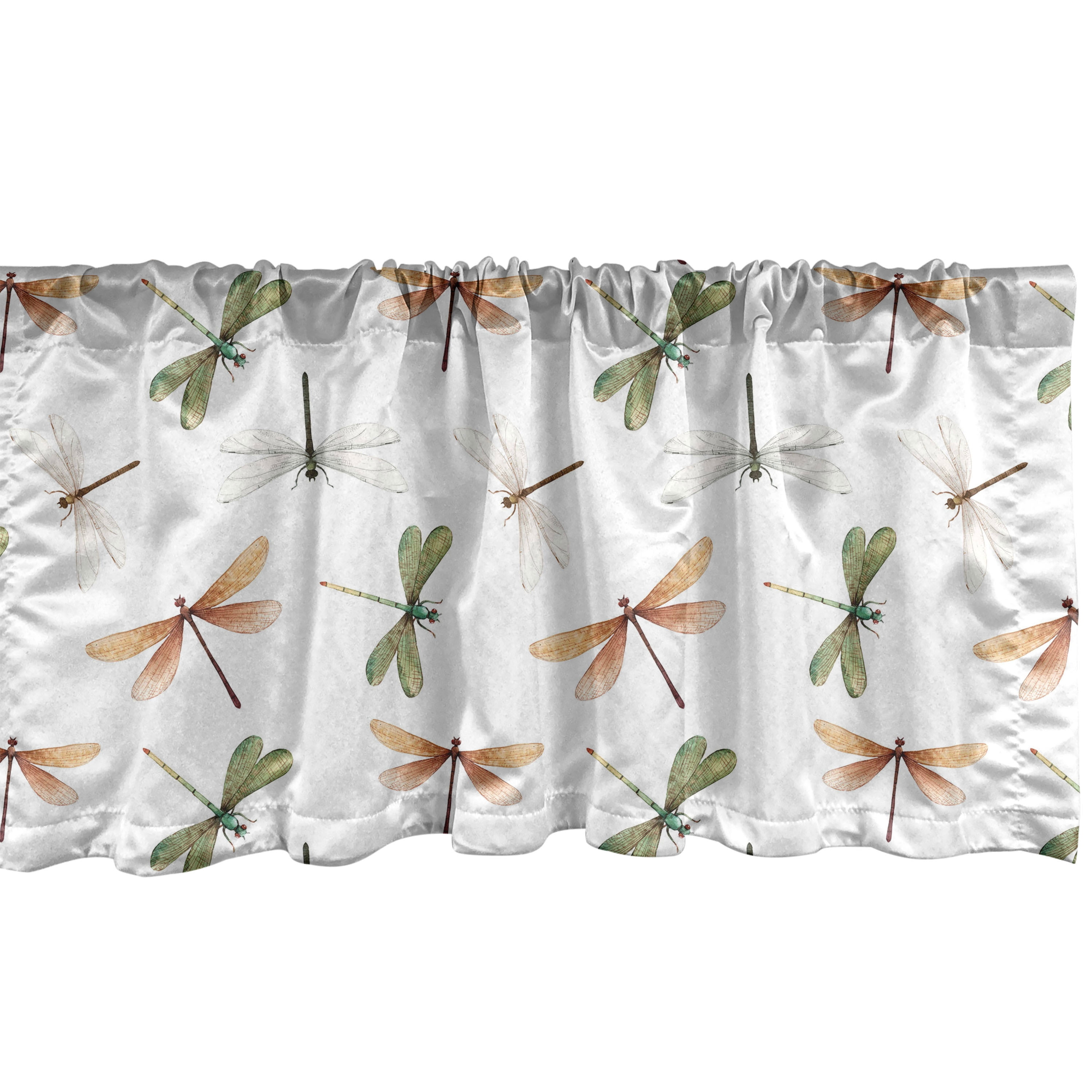 Nature Window Valance, Jungle Inspired Repetetive Dragonfly ...