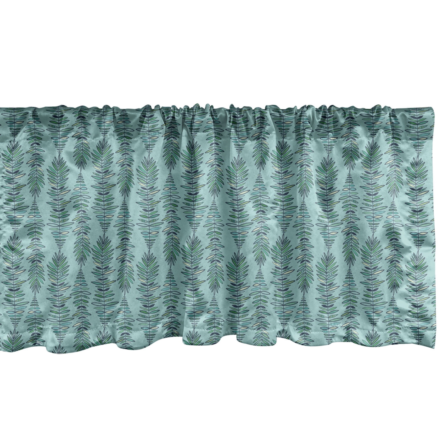 Nature Window Valance, Leafy Vertical Strips Feathers Bohemian Feels ...
