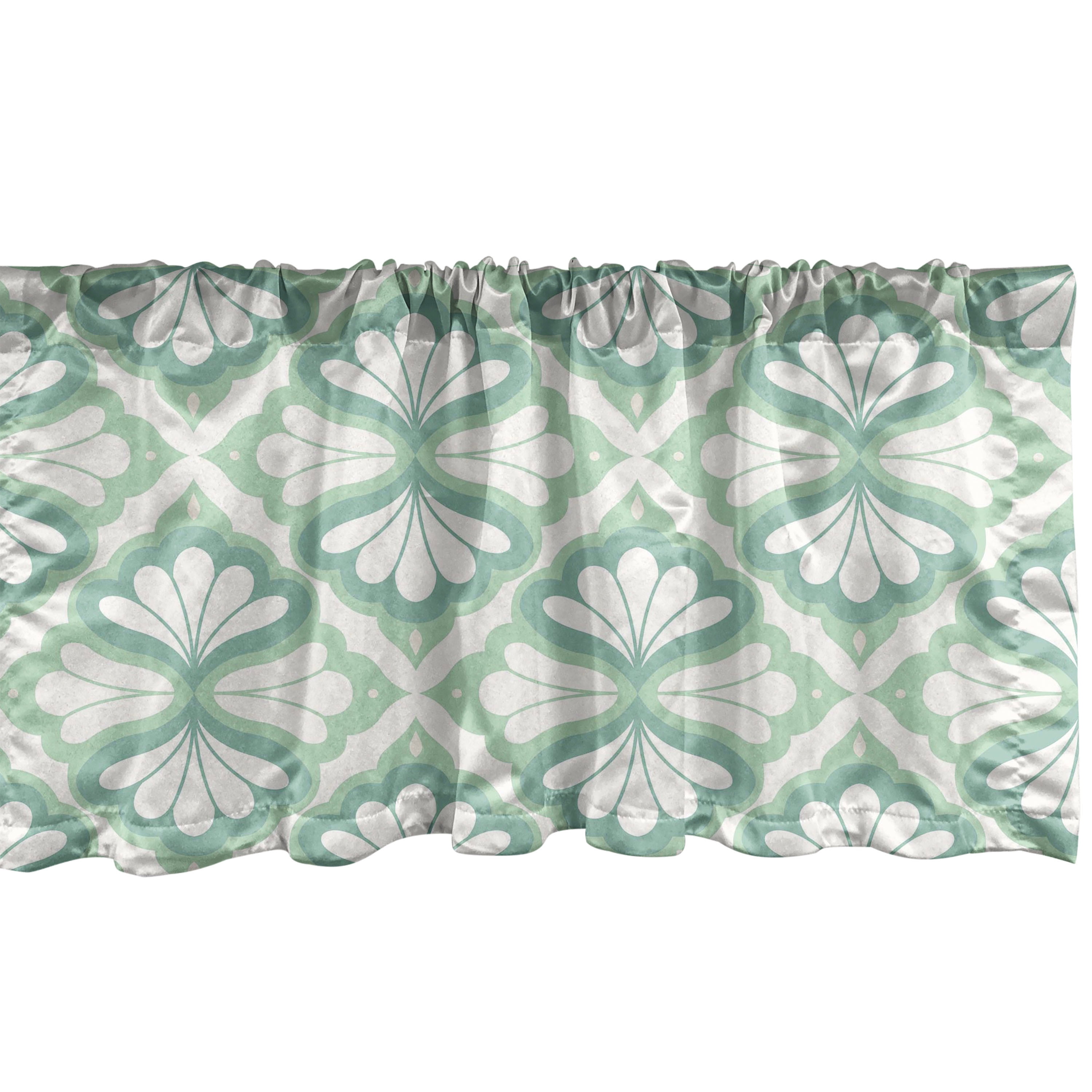 Nature Window Valance, Minimalist Style Blossom Like Geometrical Bird ...
