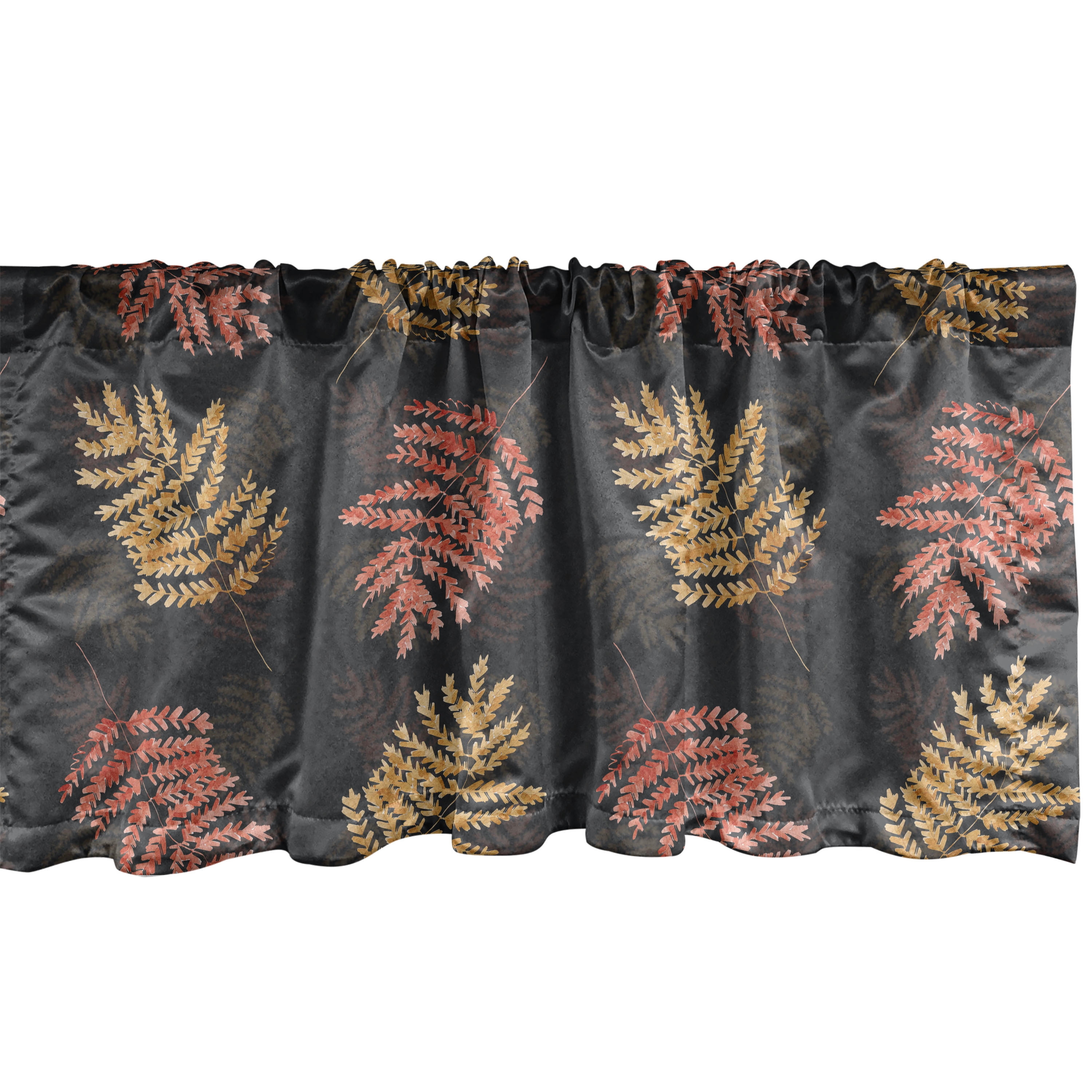 Nature Window Valance, Minimalistic Style Continuous Wild Herbs Pattern ...