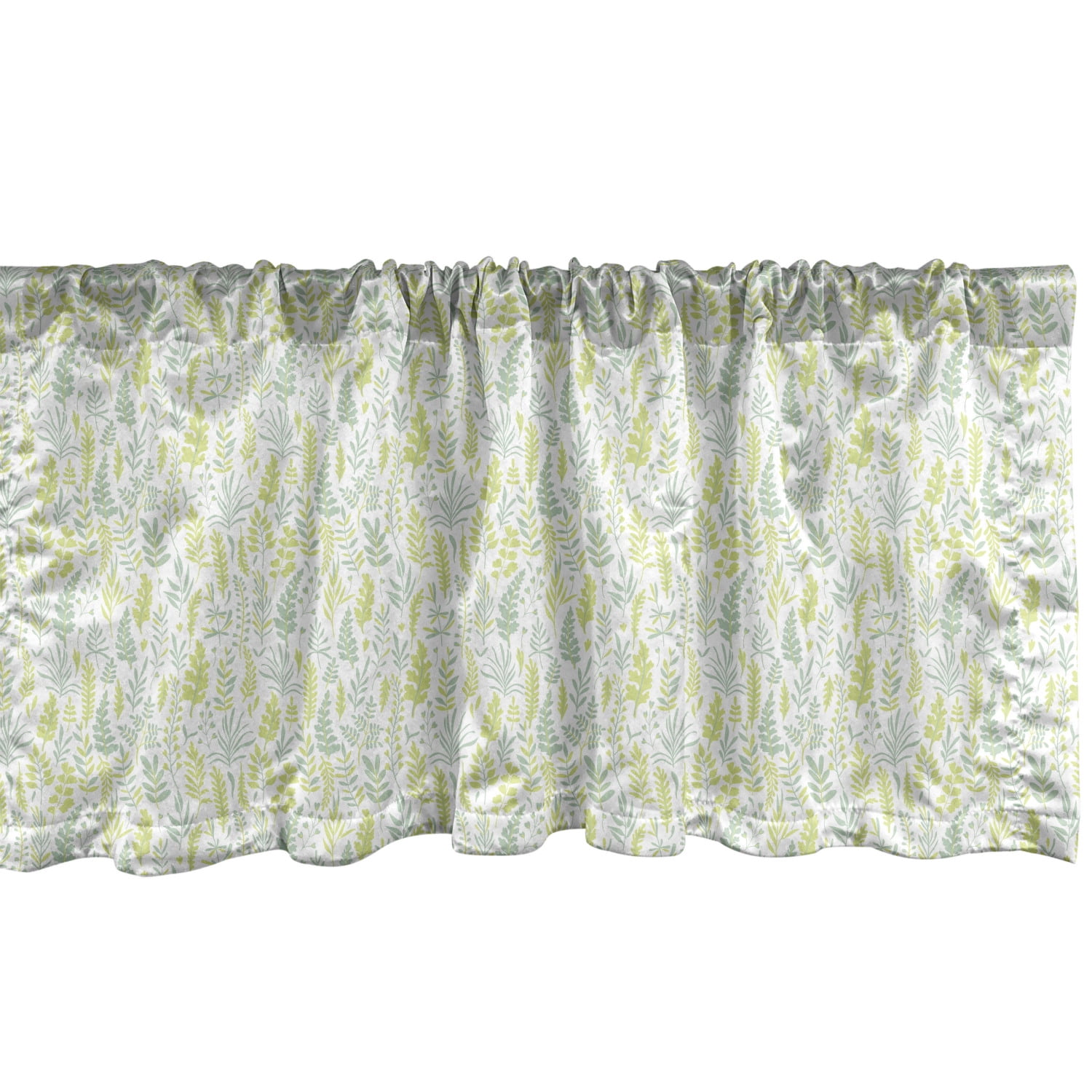 Ambesonne Nature Valance Pack of 2, Monochrome Herbs and Plants, 54"X18 ...