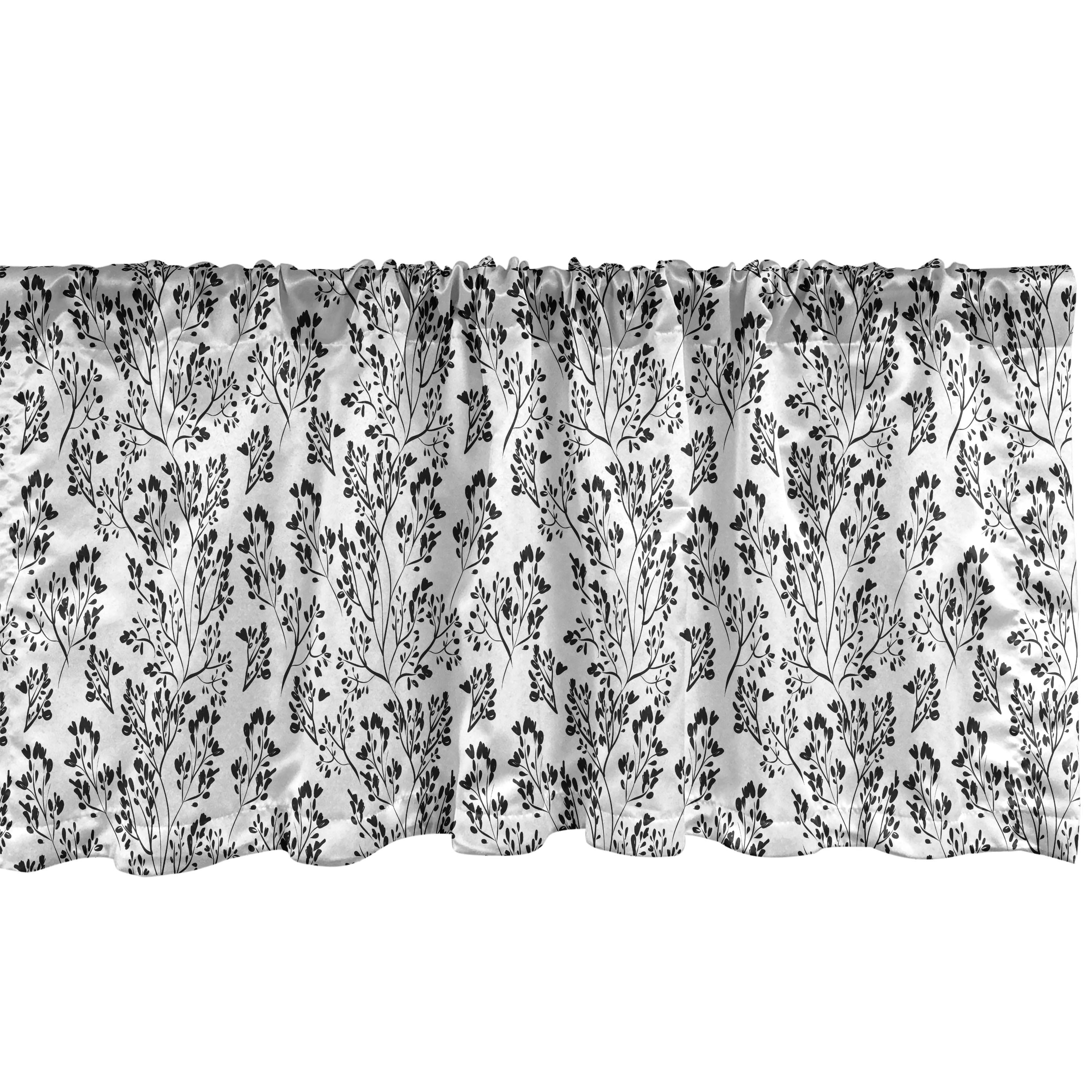 Ambesonne Nature Valance Pack of 2, Abstract Achromatic Trees, 54"X18 ...