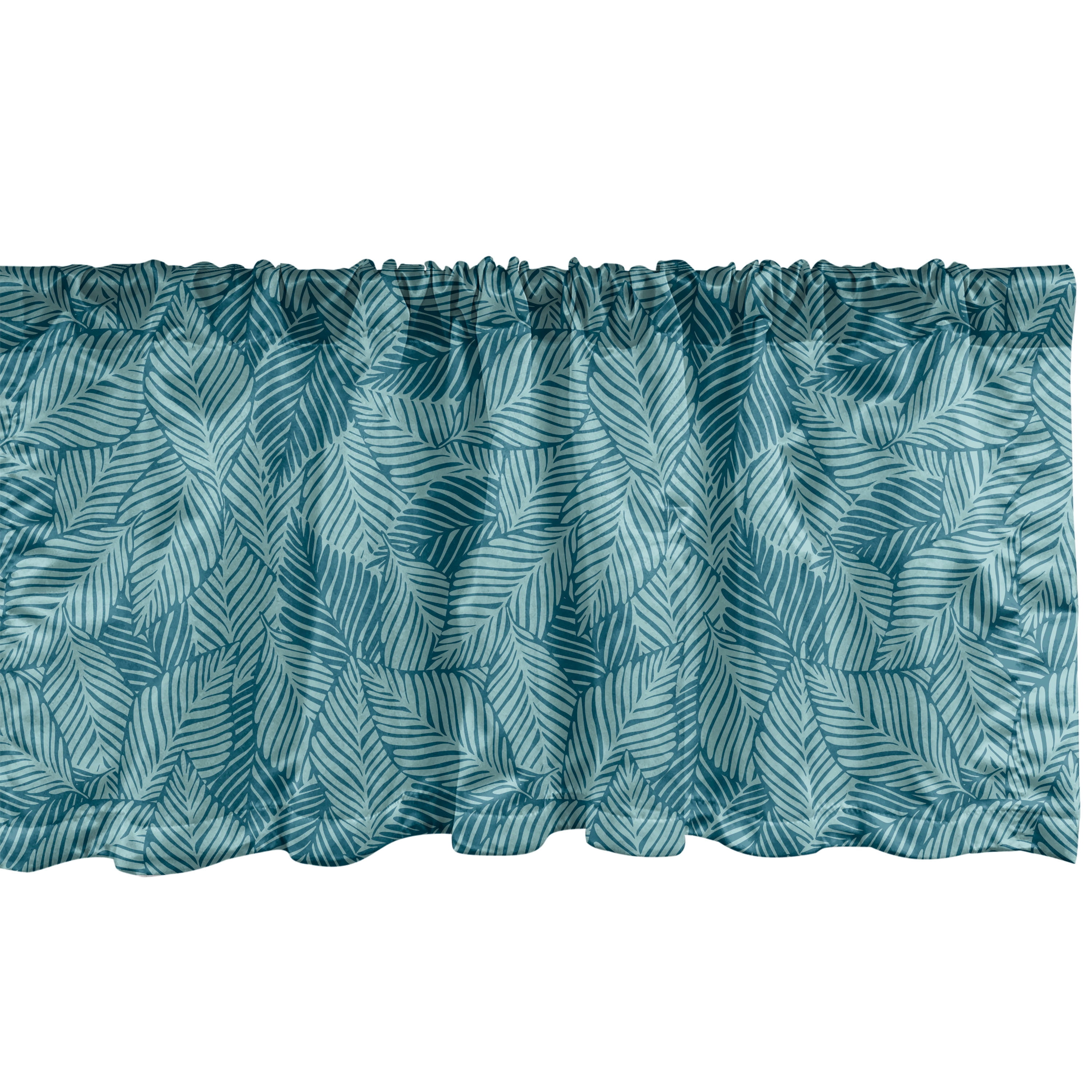 Ambesonne Nature Valance Pack of 2, Exotic Leaves Pile Pattern, 54"X12 ...