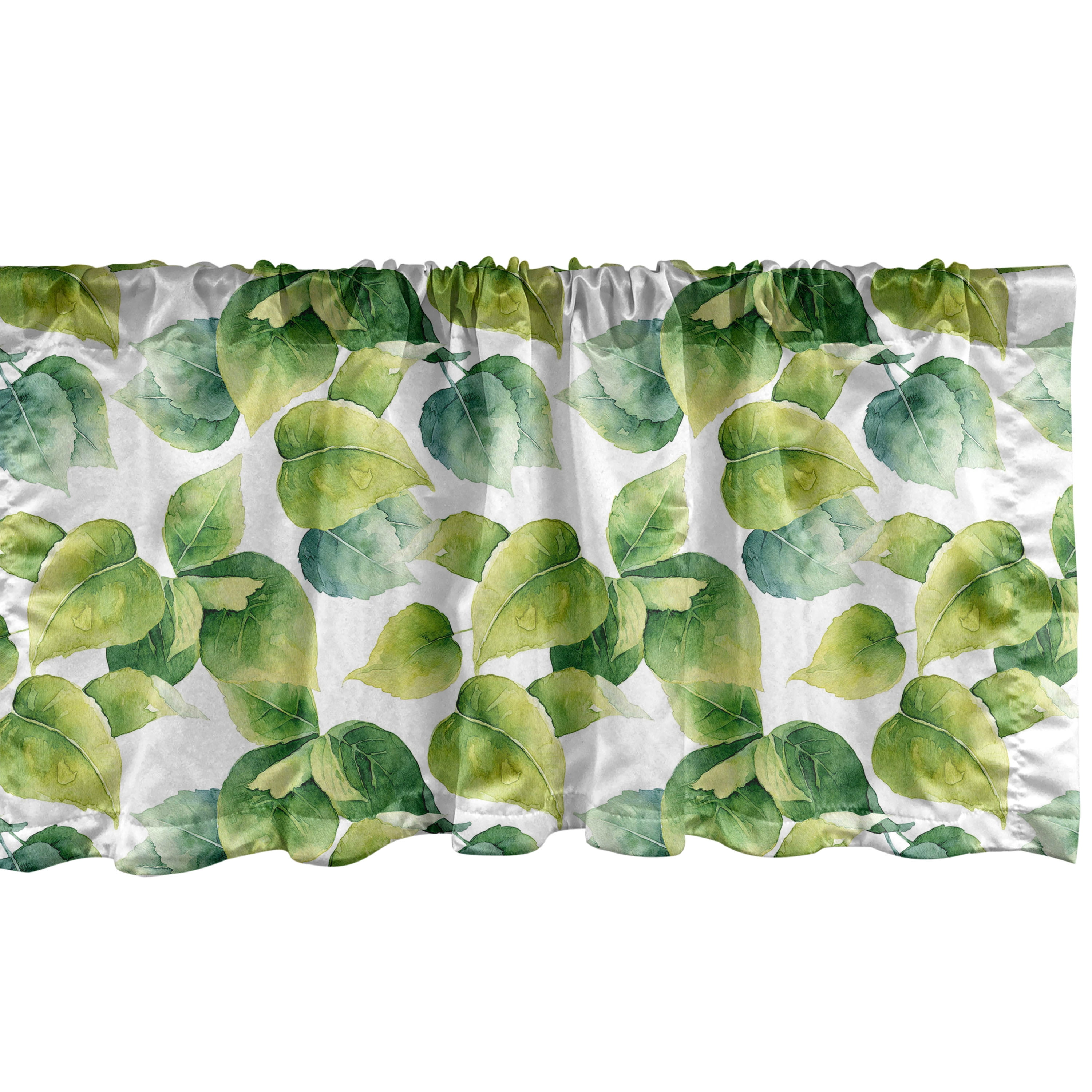 Nature Window Valance, Spring Vibes Blooming Leaves Concept ...