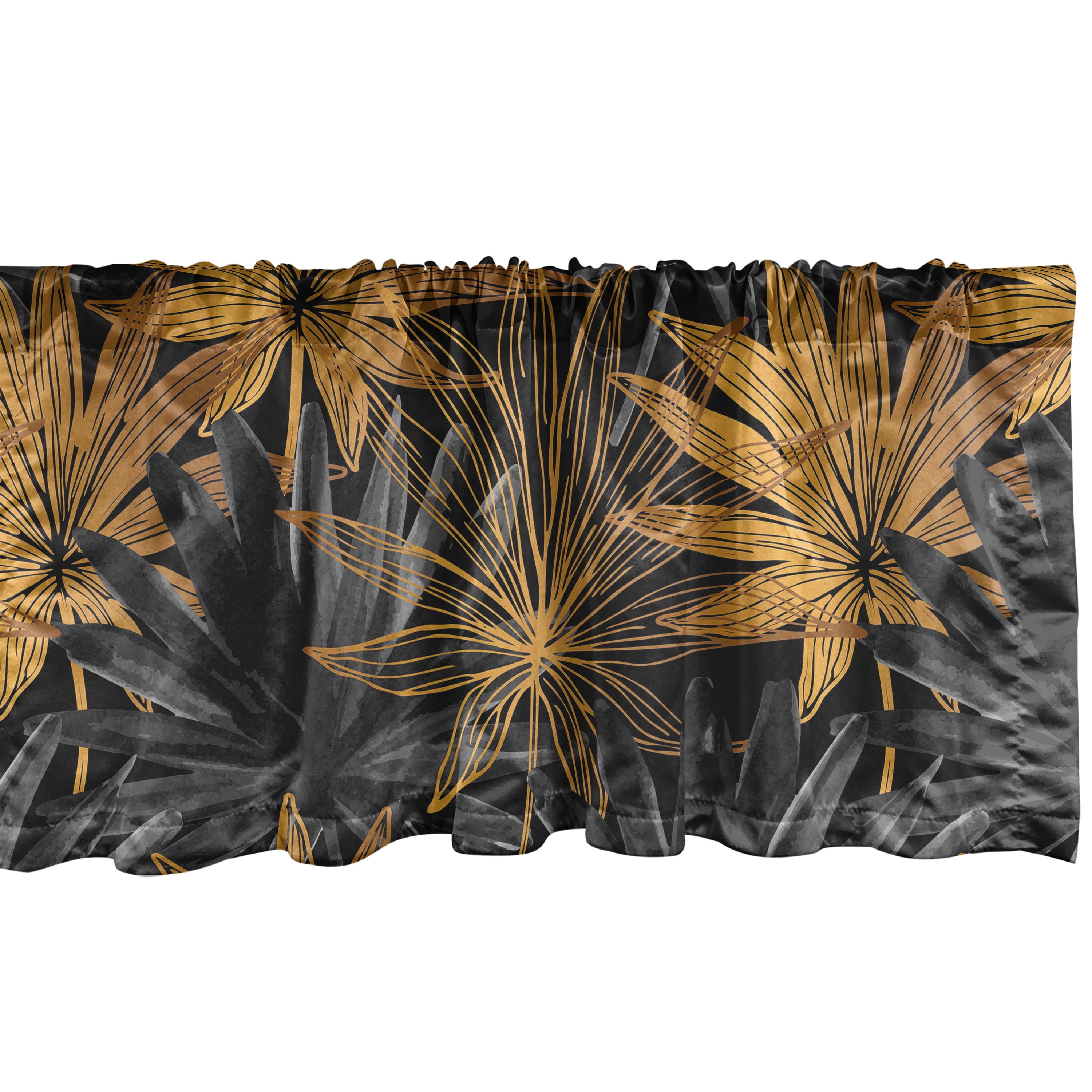 Nature Window Valance, Tropics Botanical Motif of Exotic Leaf Prints in ...