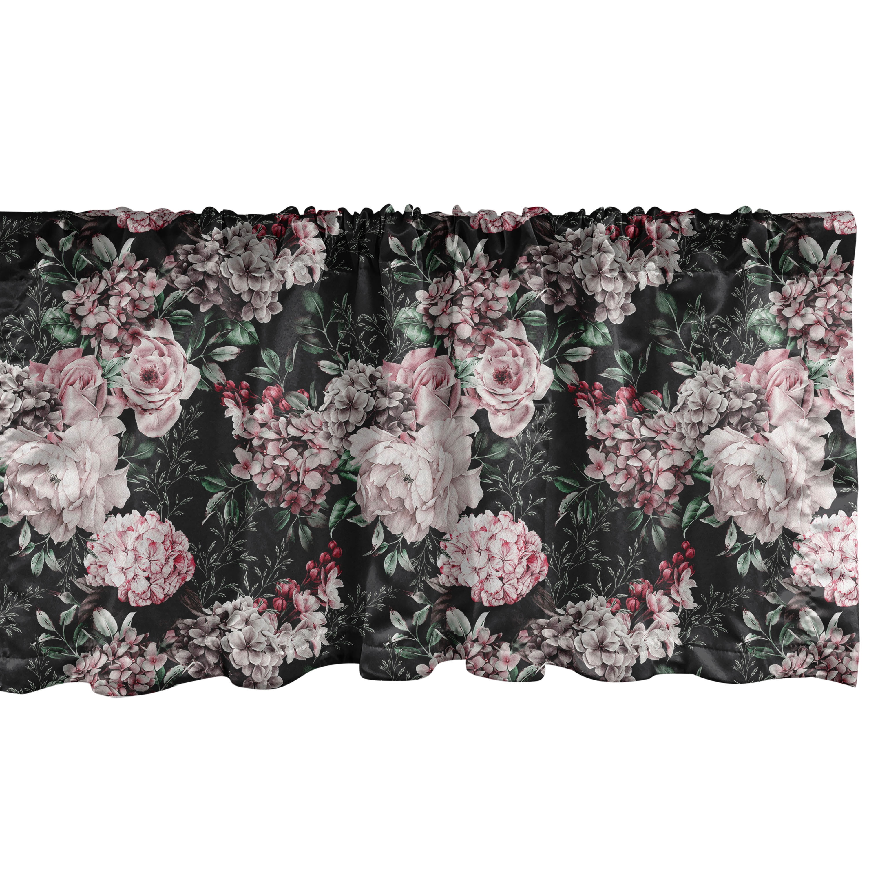 Nature Window Valance, Wild Jungle Themed Exotic Flower and Leaves ...