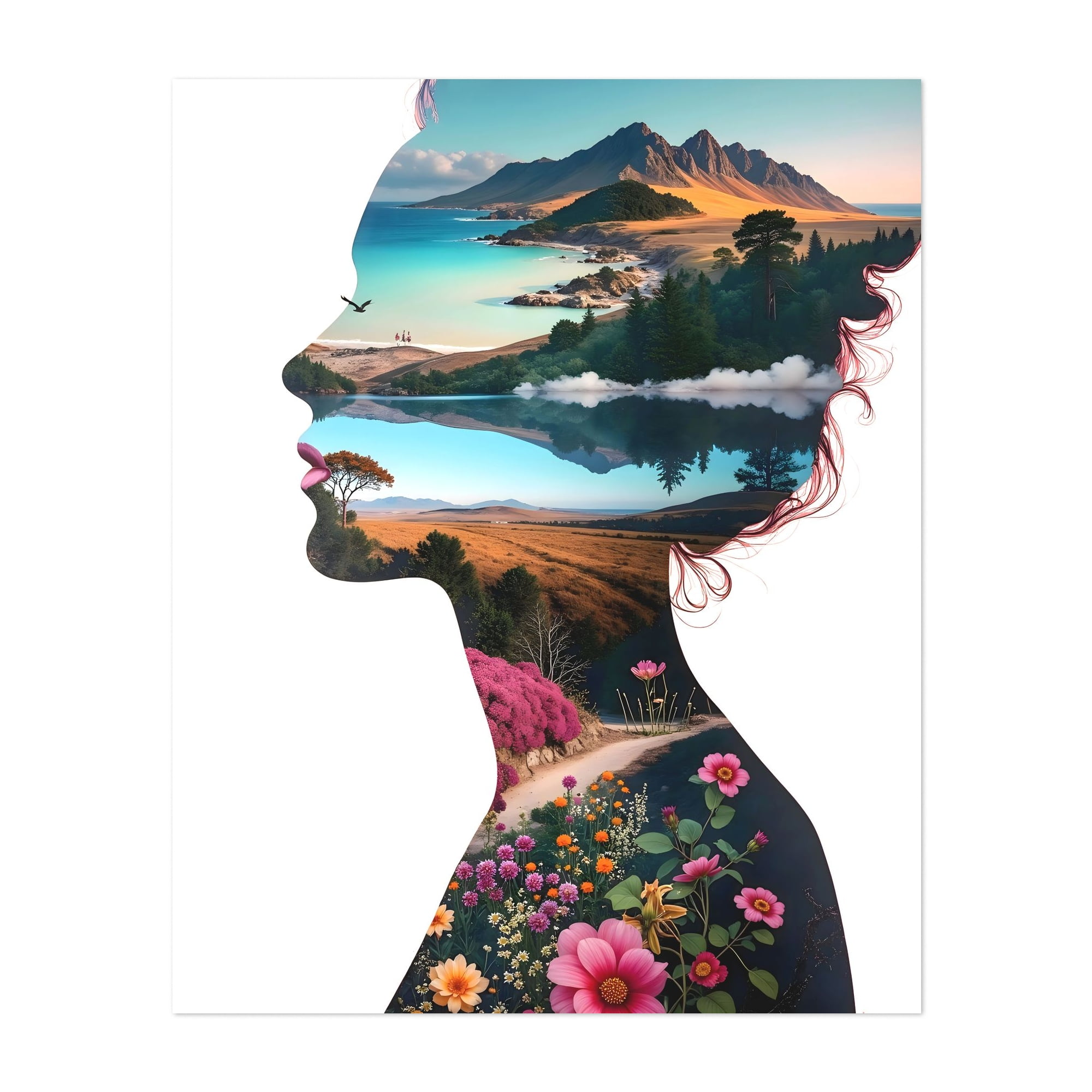 Nature Within - Digital Art Silhouette Nature Landscape Floral ...