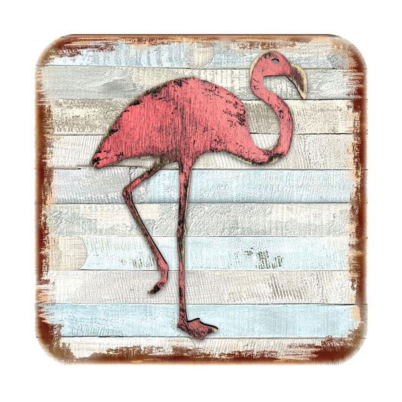 Nature Wonders 8198544-9C-S4 4 x 4 in. Flamingo Coastal Wooden Cork ...