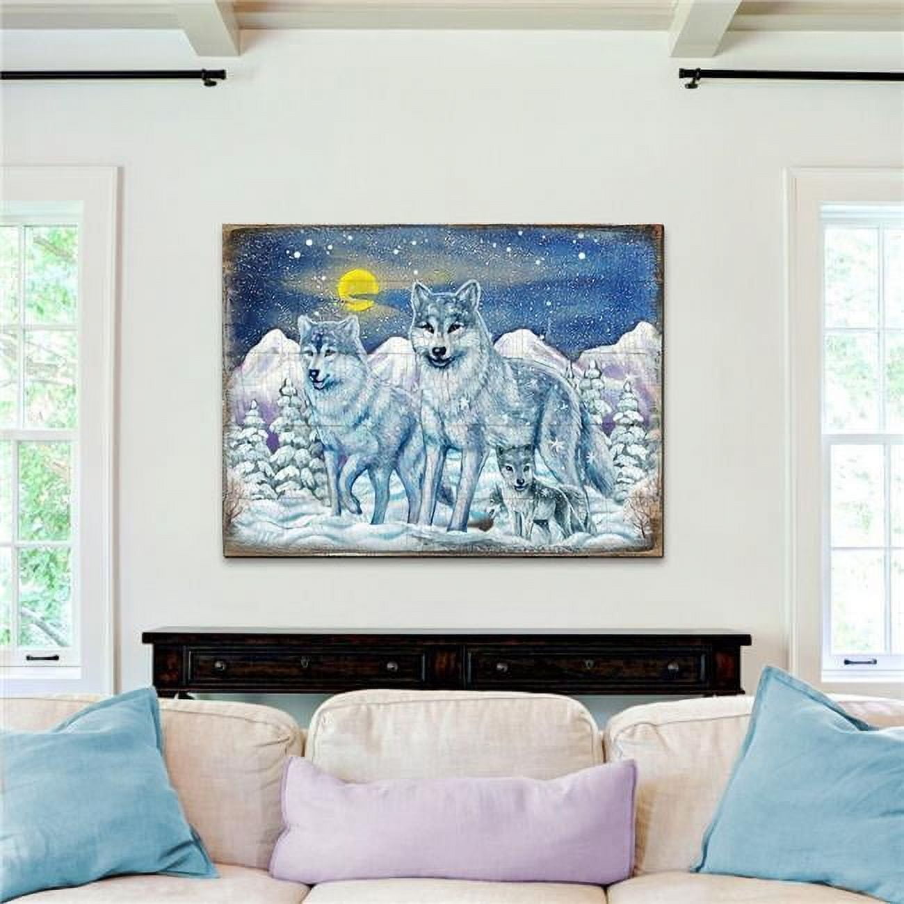 Nature Wonders 95211B-24 24 x 18 in. Rustic Wolves Wooden Wall Art ...