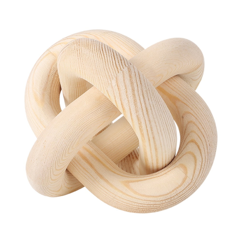 Nature Wood Chain Link Décor, Boho Hand Carved Decorative Wood Chain ...