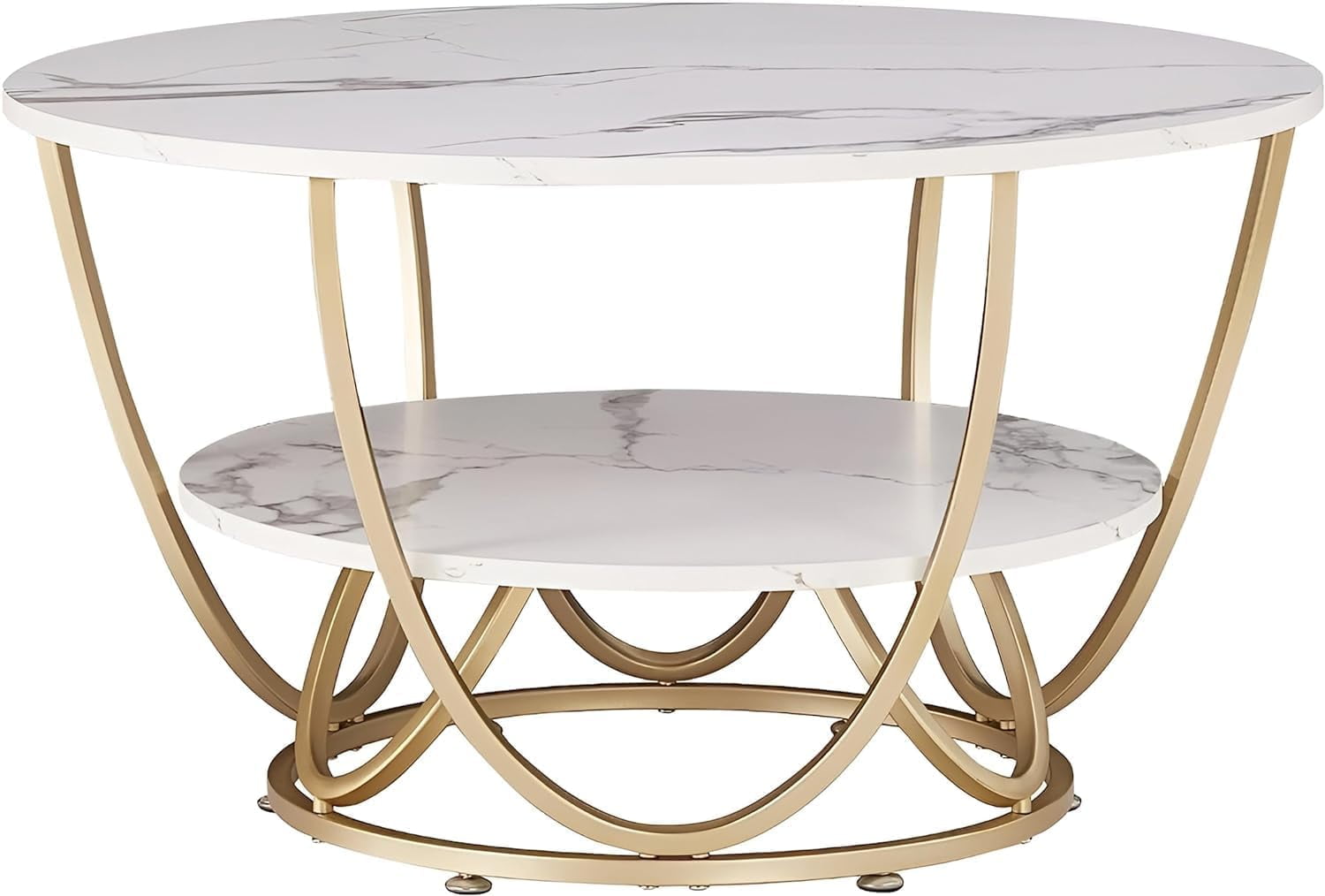 Nature Wood Contemporary Round Coffee Table Wooden Tabletop for Living ...