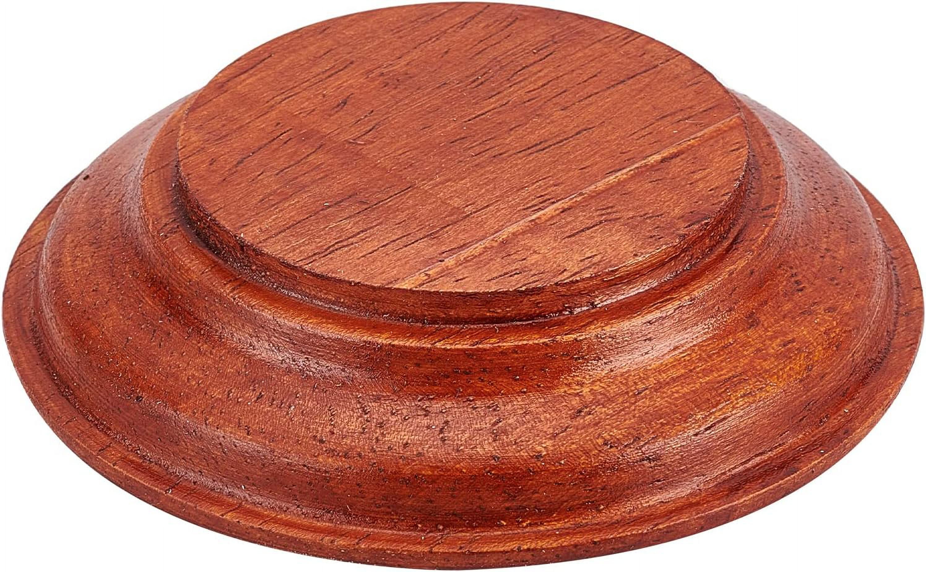 Nature Wood Display Base Round Orange Red Wooden Base 3.8x0.8 inch Wood ...