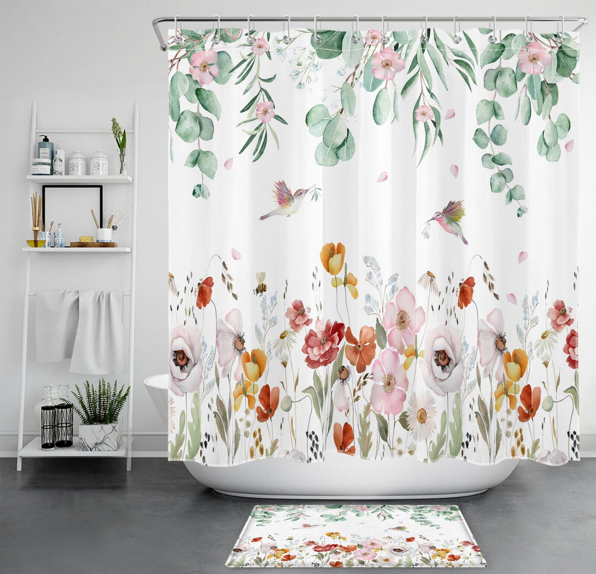 Nature Inspired Hummingbird Shower Curtain For Bathroom Décor