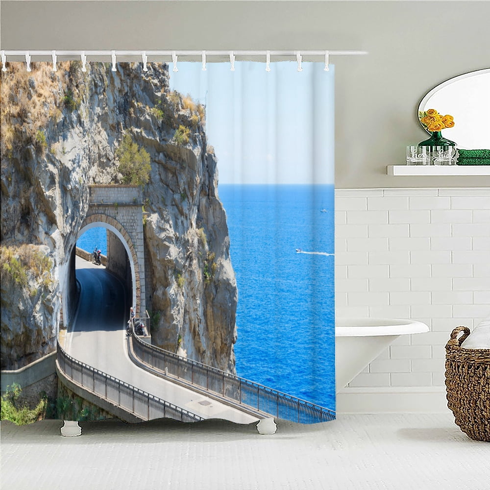 Nature landscape Shower Curtain Printed Waterproof Fabric Scenery ...