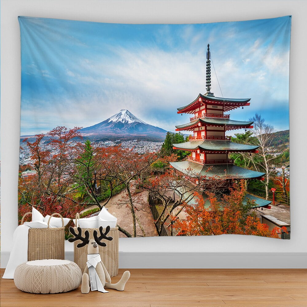Nature landscape Tapestry Beautiful Mount Fuji Tapestry Wall Hanging ...
