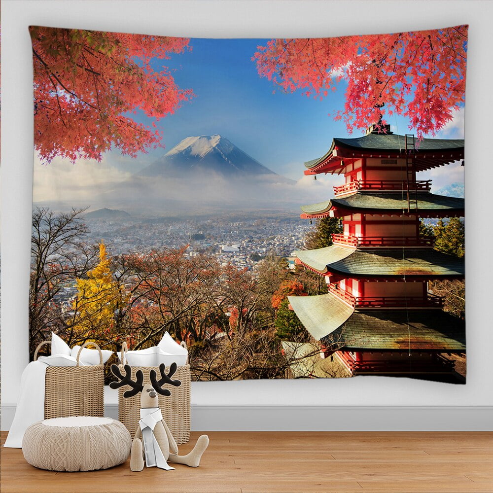 Nature landscape Tapestry Beautiful Mount Fuji Tapestry Wall Hanging ...