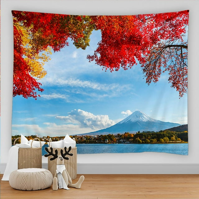Nature landscape Tapestry Beautiful Mount Fuji Tapestry Wall Hanging ...