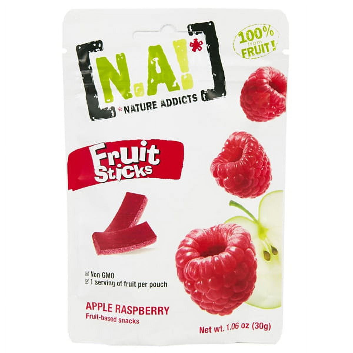 Nature's Addicts Apple Raspberry Fruit Sticks 1.06 oz Bags- Pack of 30 ...