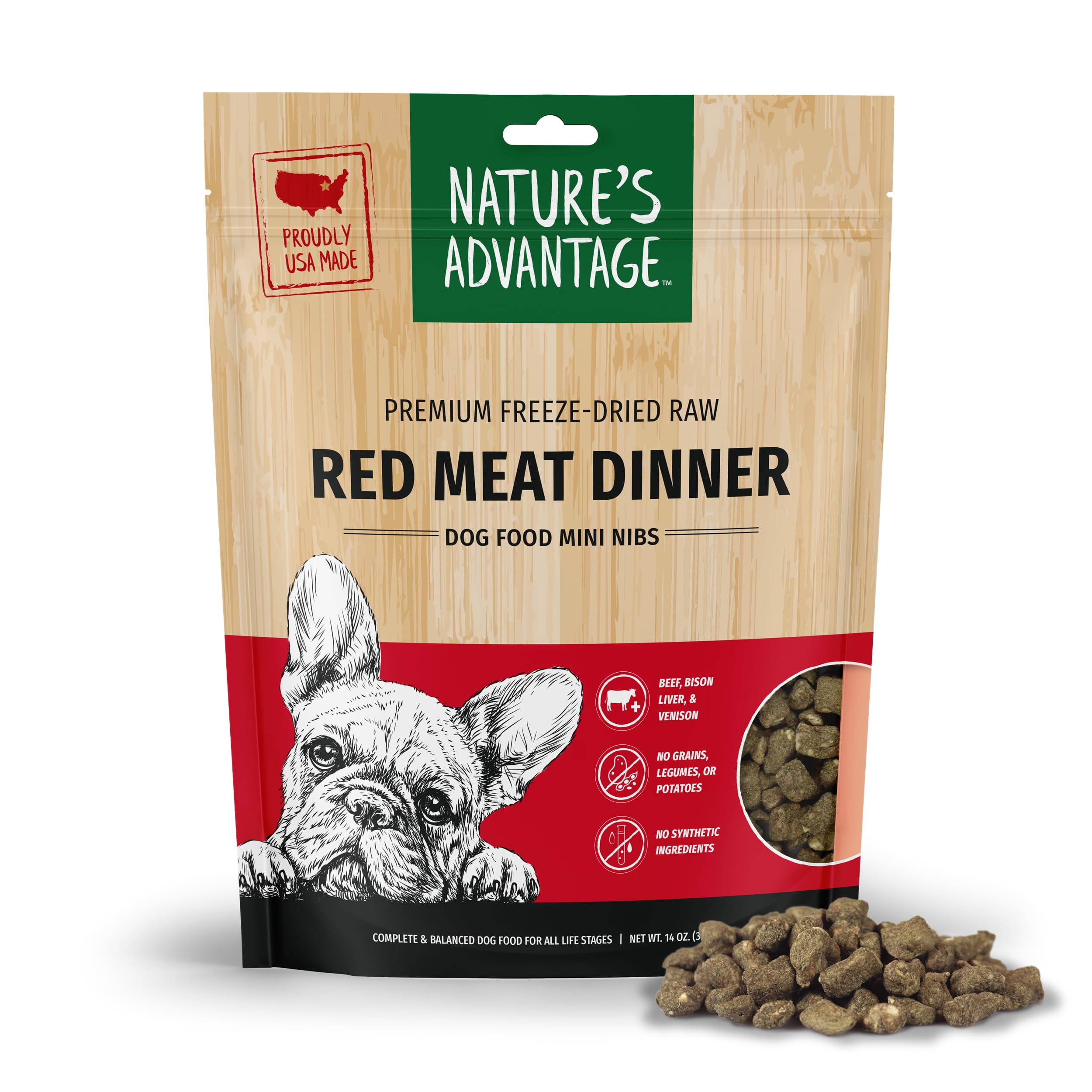 Nature's Advantage Freeze-Dried Raw TGF4 Red Meat Dinner Dog Food Mini ...