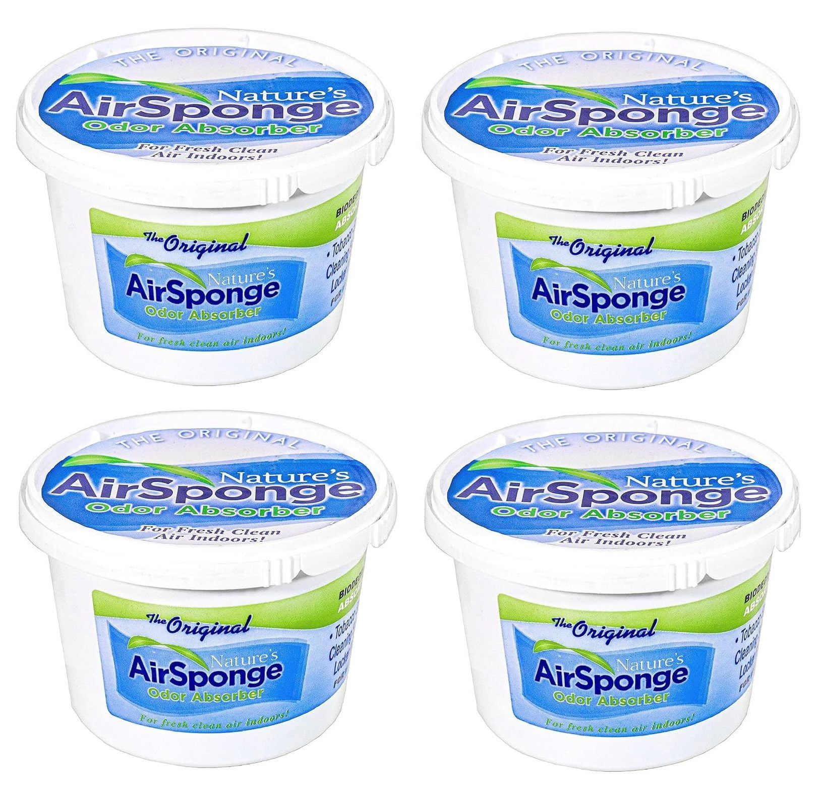 Nature's Air Sponge Odor Absorber and Unscented Plastic Tub 1 Lb. 4-Pack - Walmart.com