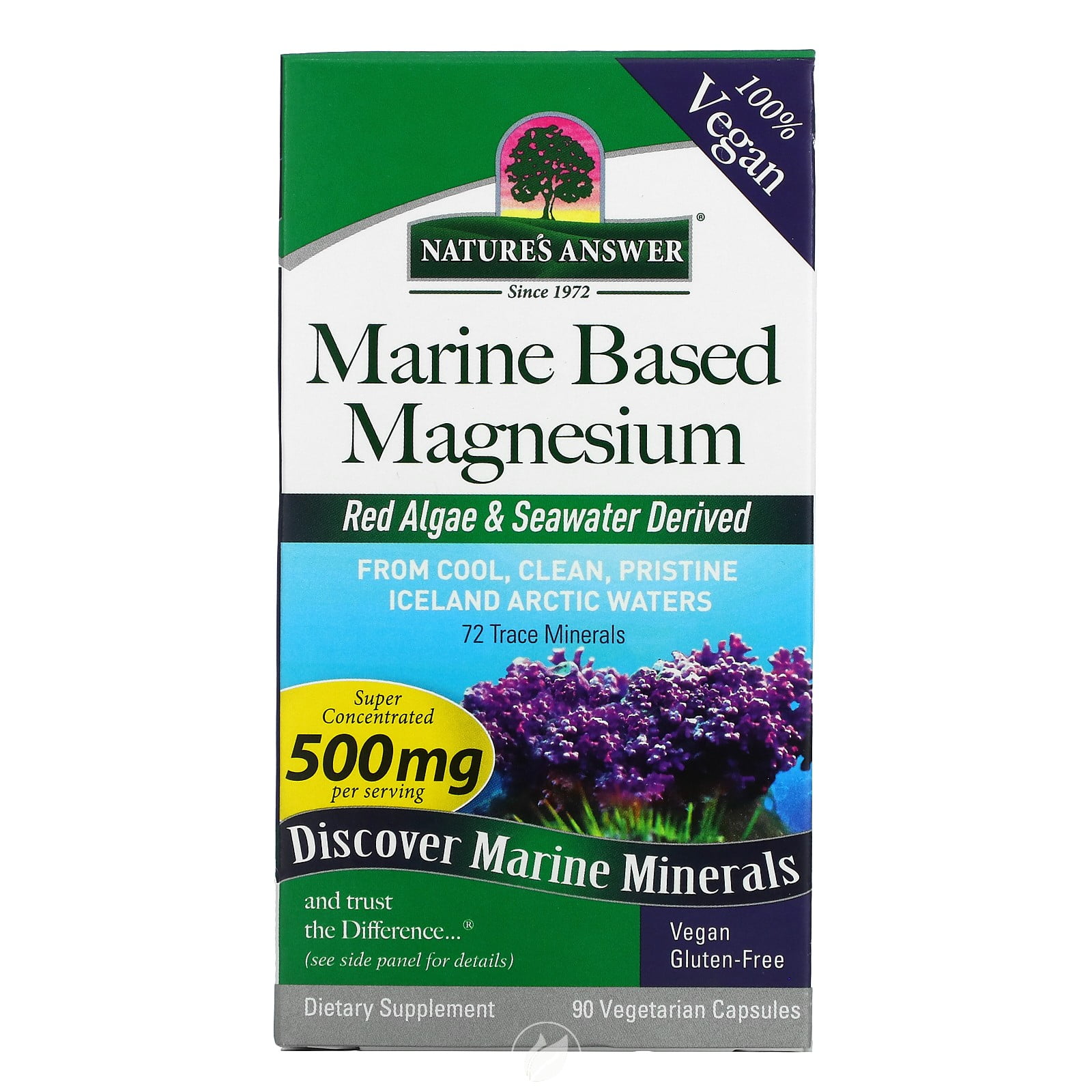 Nature's Answer, Marine Based Magnesium, 500 Mg, 90 Vegetarian Capsules ...