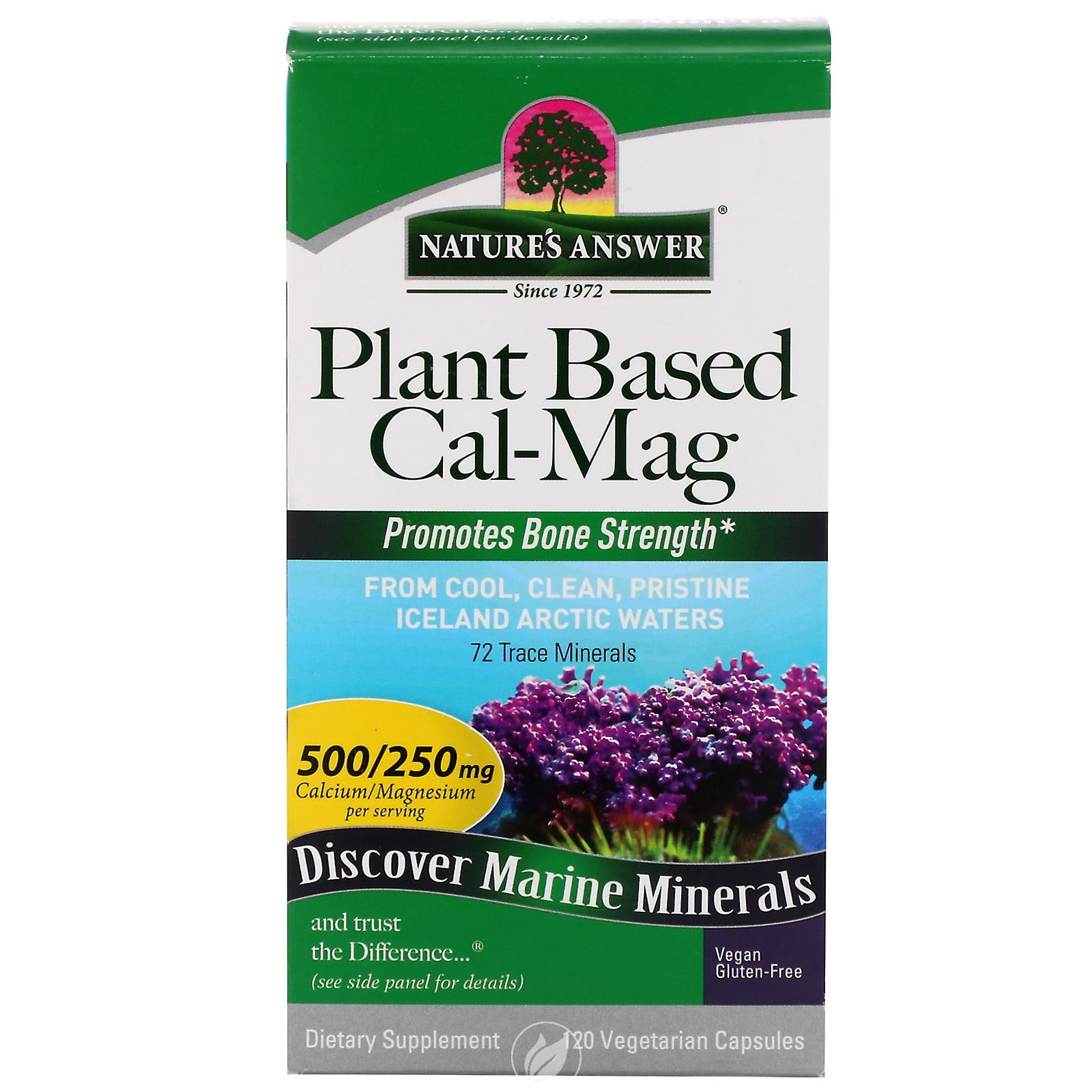 Nature's Answer, Plant Based Cal-Mag, 500/250 Mg, 120 Vegetarian ...