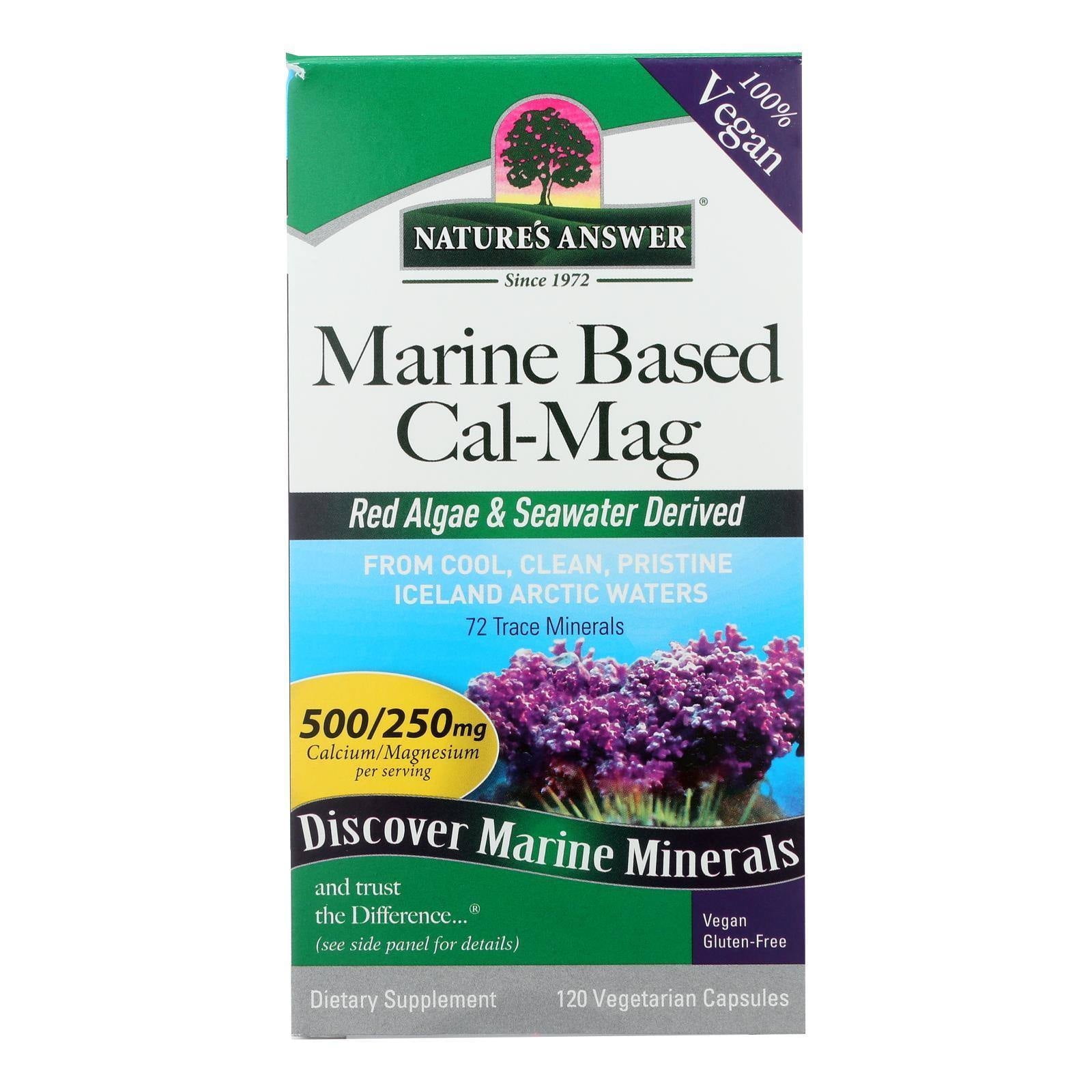 Nature's Answer Cal-Mag Dietary Supplement, 120 Capsules, Calcium 500mg ...