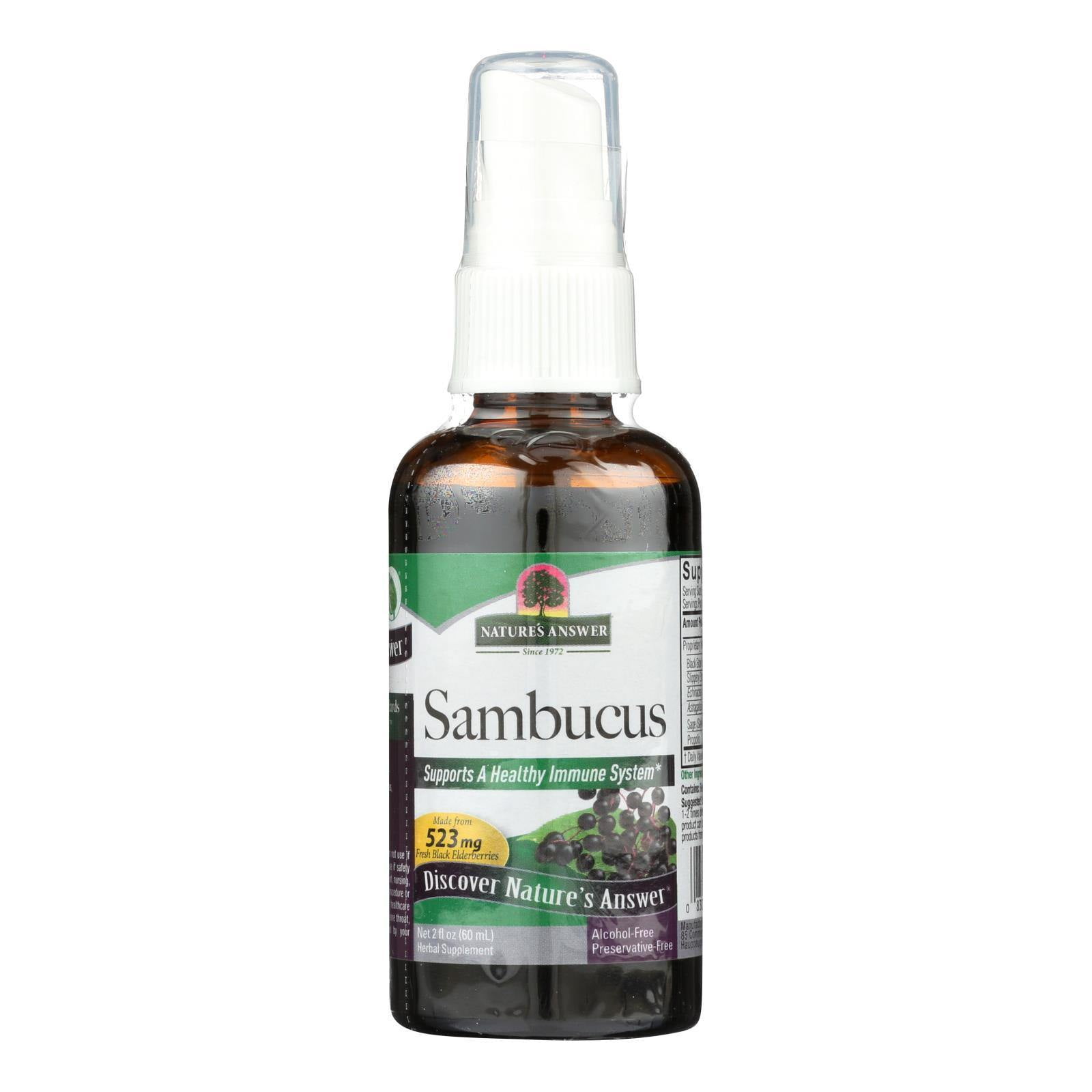 Nature's Answer - Sambucus nigra Black Elder Berry Extract Spray - 2 fl ...