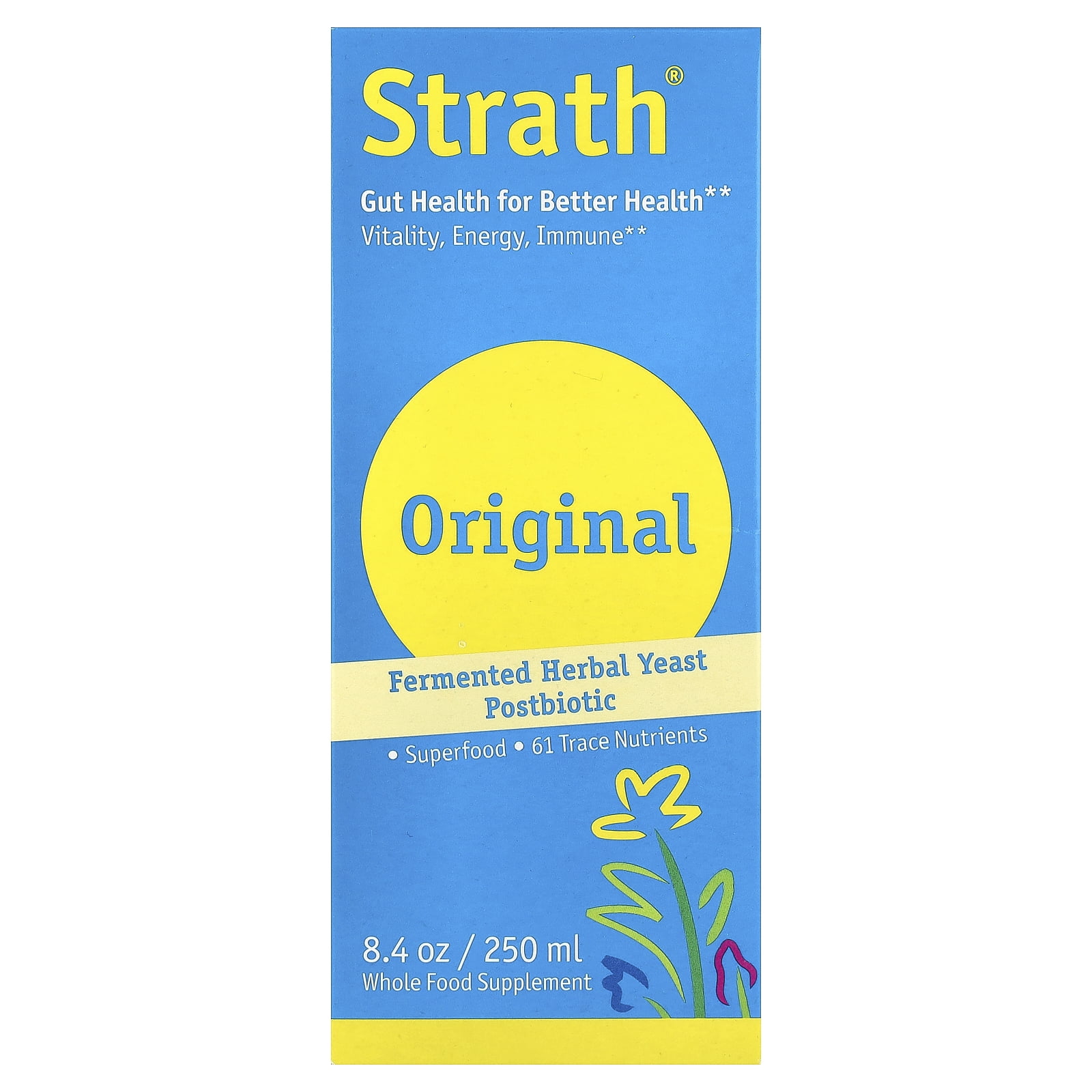 Bio-Strath Original, Fermented Herbal Yeast Postbiotic, 8.4 oz (250 ml ...