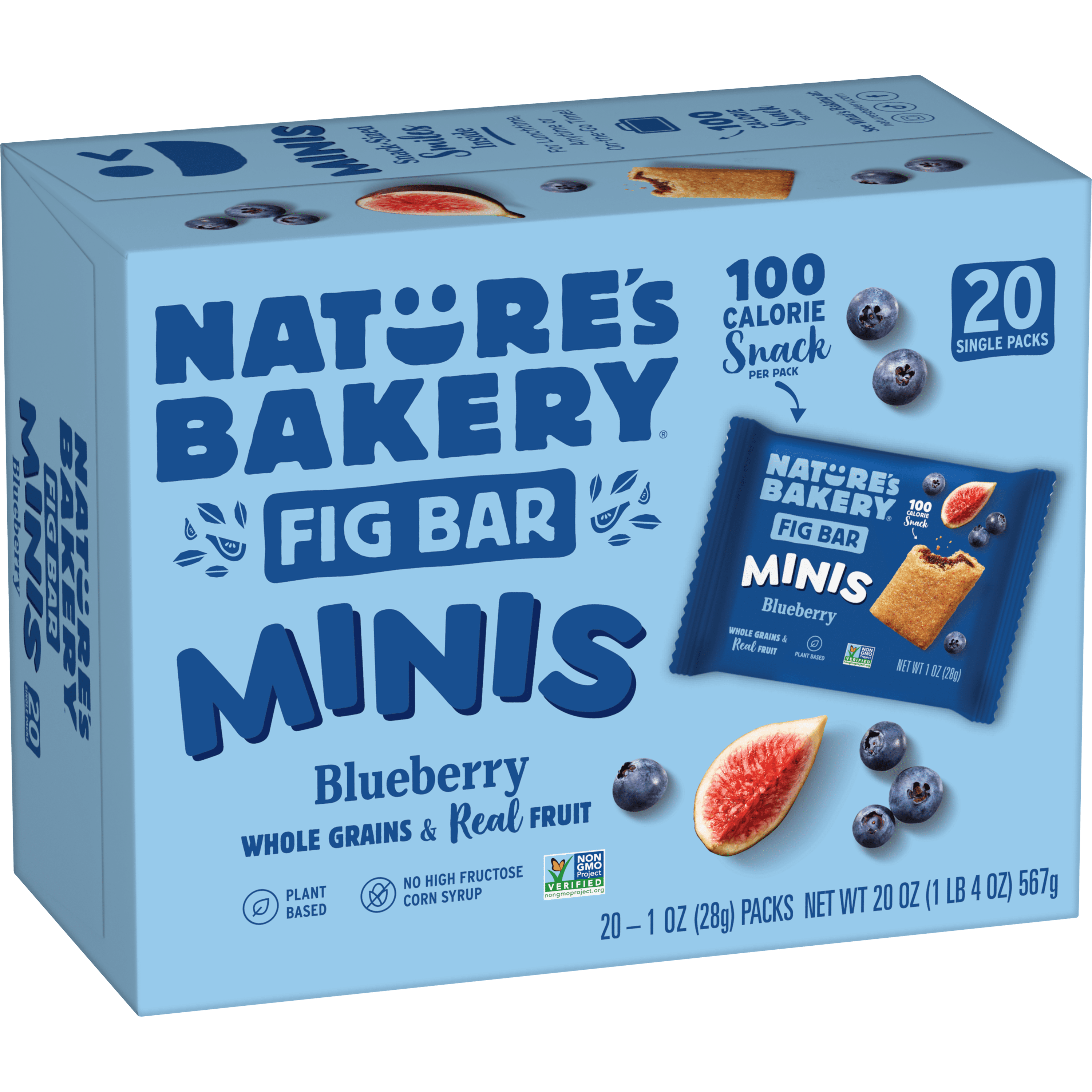 Nature’s Bakery Blueberry Fig Bar Minis, 1 oz, 20 Count - Walmart.com
