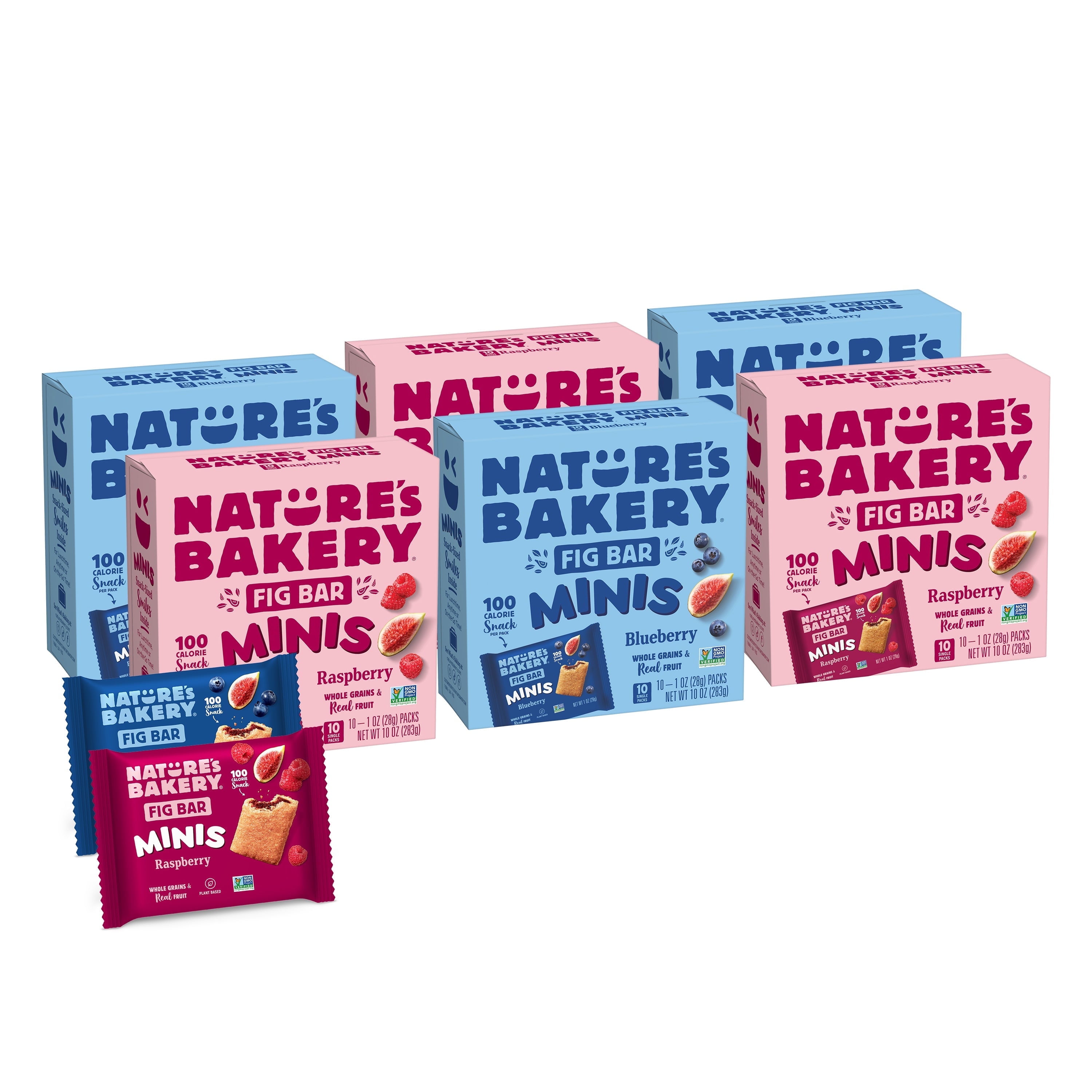 Nature's Bakery Fig Bar Minis Variety Pack, 1 oz Snack Bars (60 Bars ...