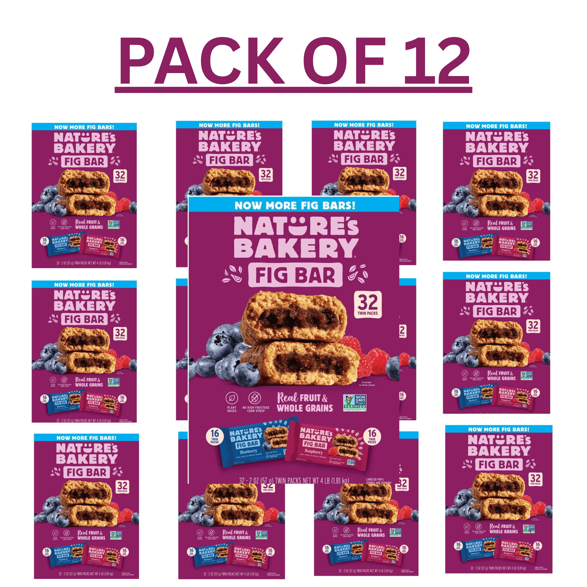 Nature’s Bakery Fig Bars Variety Pack – Blueberry & Raspberry, 2 oz ...
