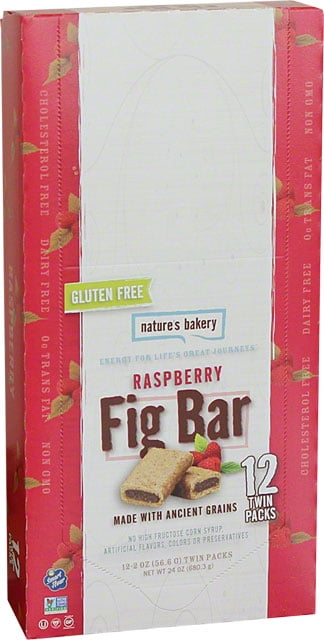 Nature's Bakery Gluten Free Fig Bar: Raspberry, Box of 12 - Walmart.com