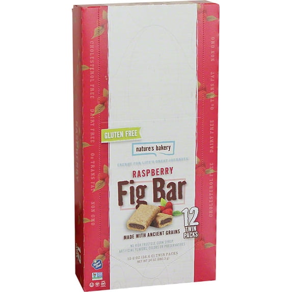 Nature's Bakery Gluten Free Fig Bar: Raspberry, Box of 12 - Walmart.com