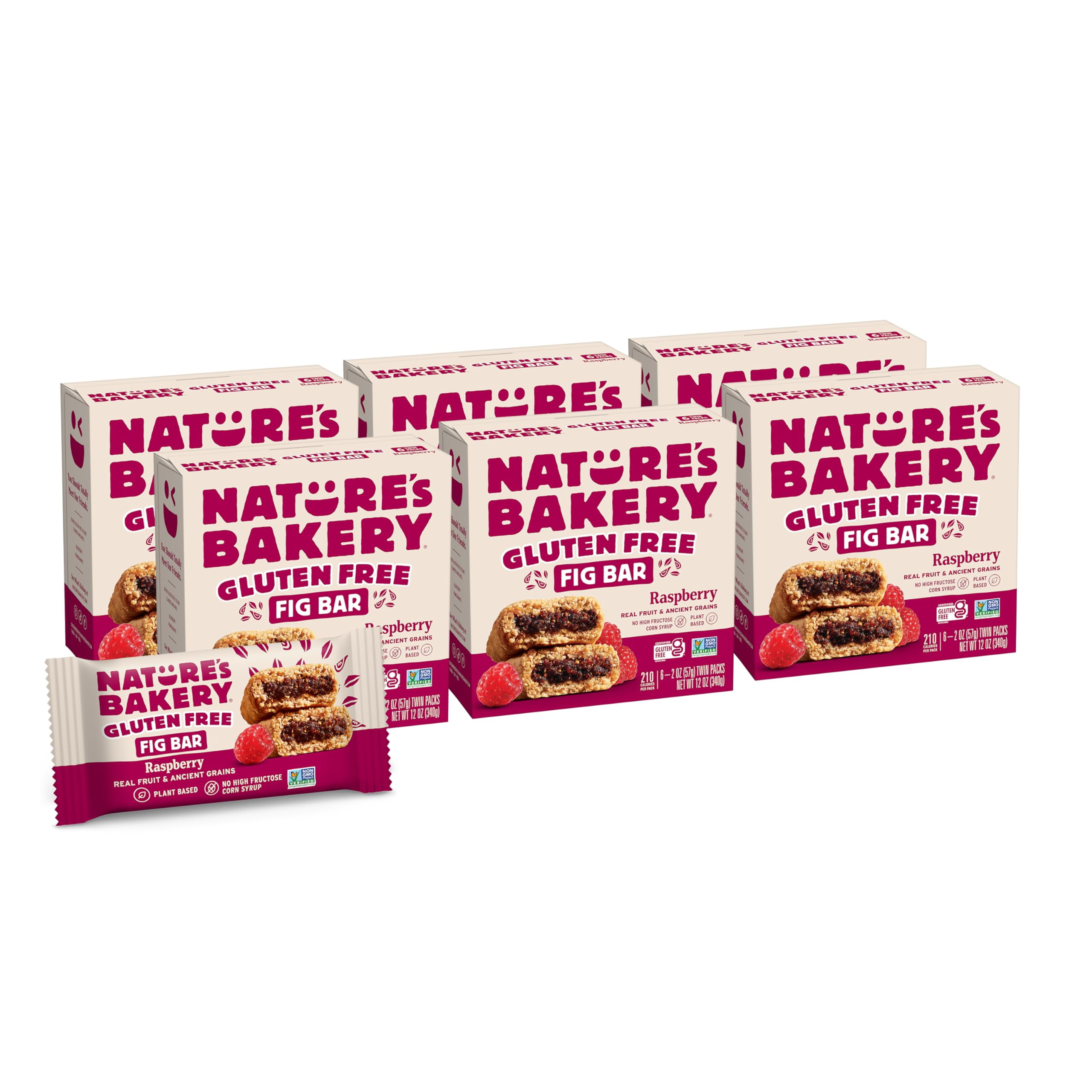 Nature’s Bakery Gluten Free MFF30 Fig Bars, Raspberry, Real Fruit ...
