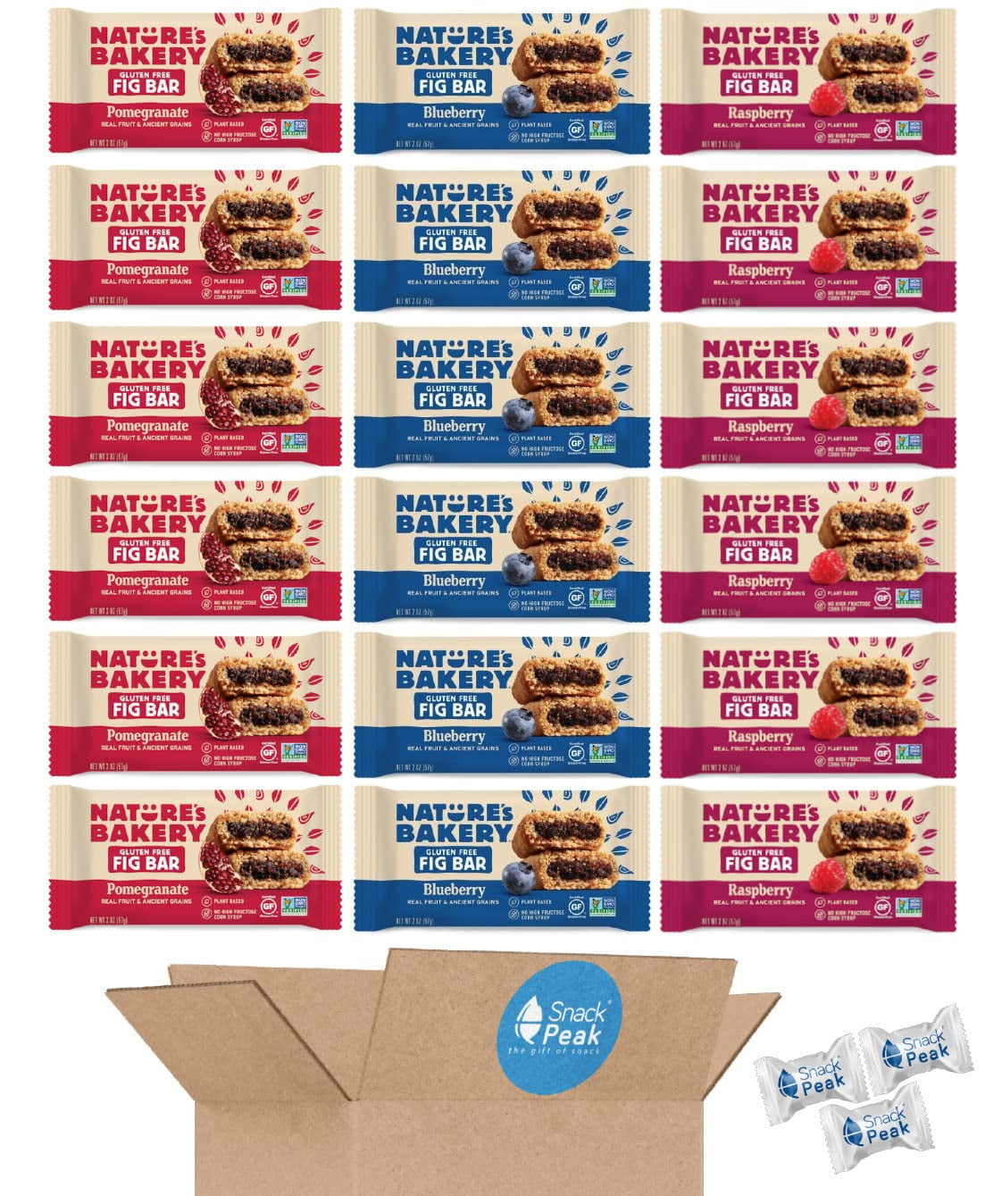 Nature’s Bakery Gluten Free MSF2 Fig Bar Snack Peak Variety Gift Box ...