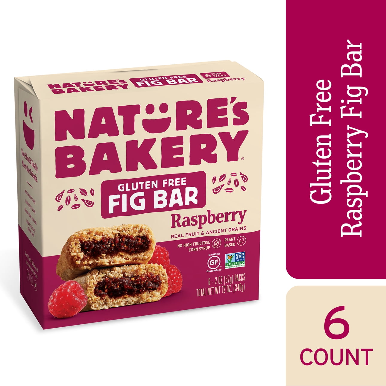 Nature's Bakery Gluten Free, Raspberry Fig Bars, 10 Twin Packs, 2 Oz ...