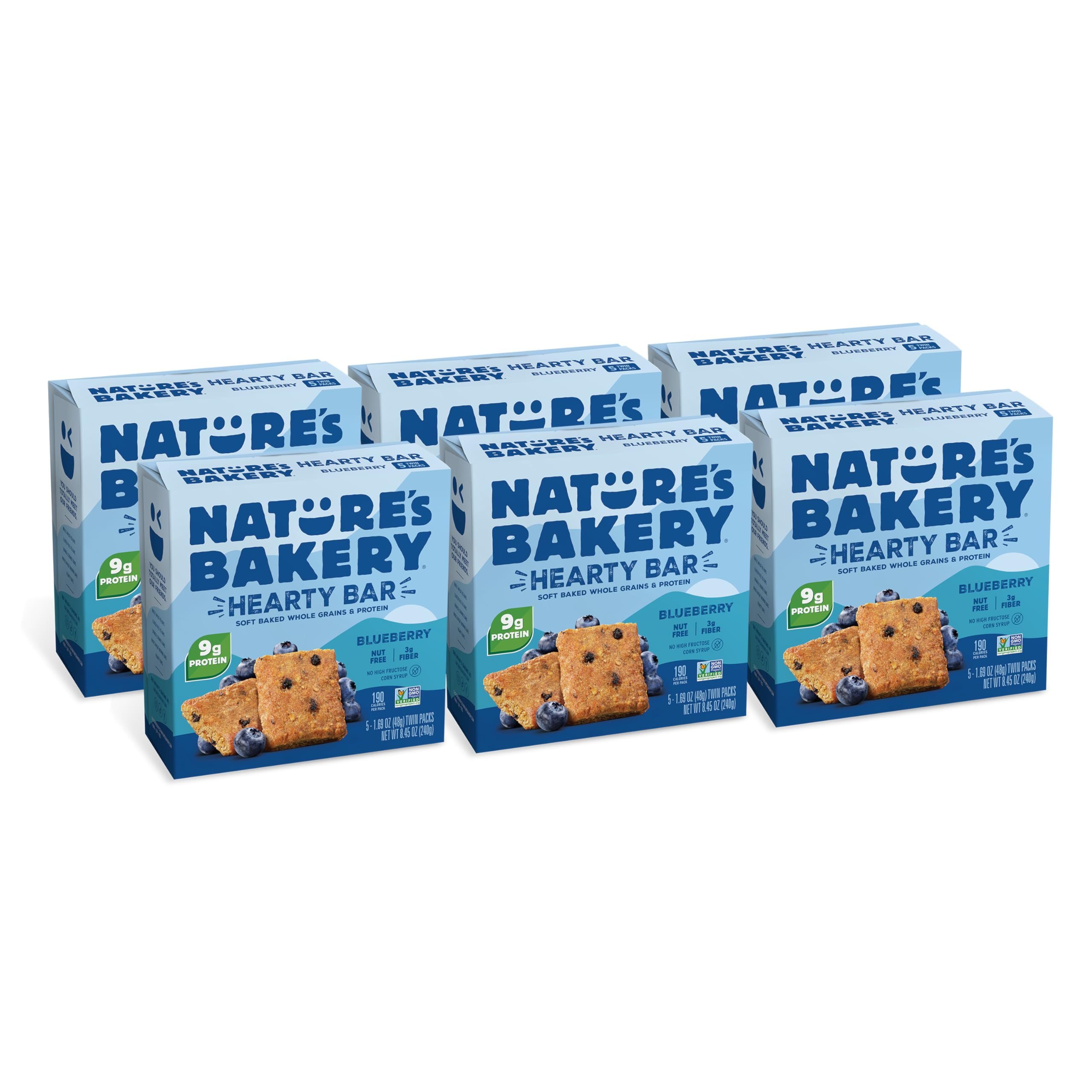 Nature’s Bakery Hearty Bars AIF9 Blueberry, Whole Grains, Dairy-Free ...