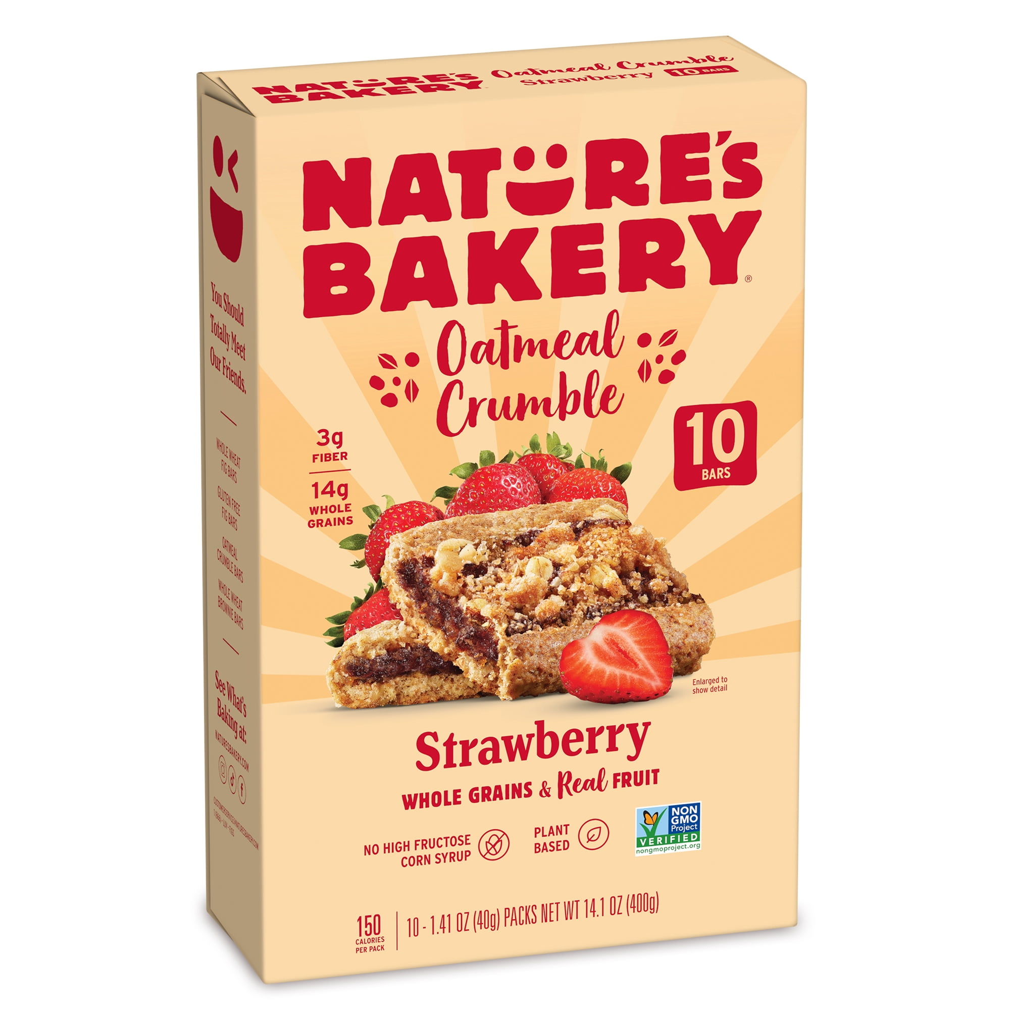 Nature's Bakery Oatmeal Crumble Strawberry Breakfast Snack Bars, 1.41 ...