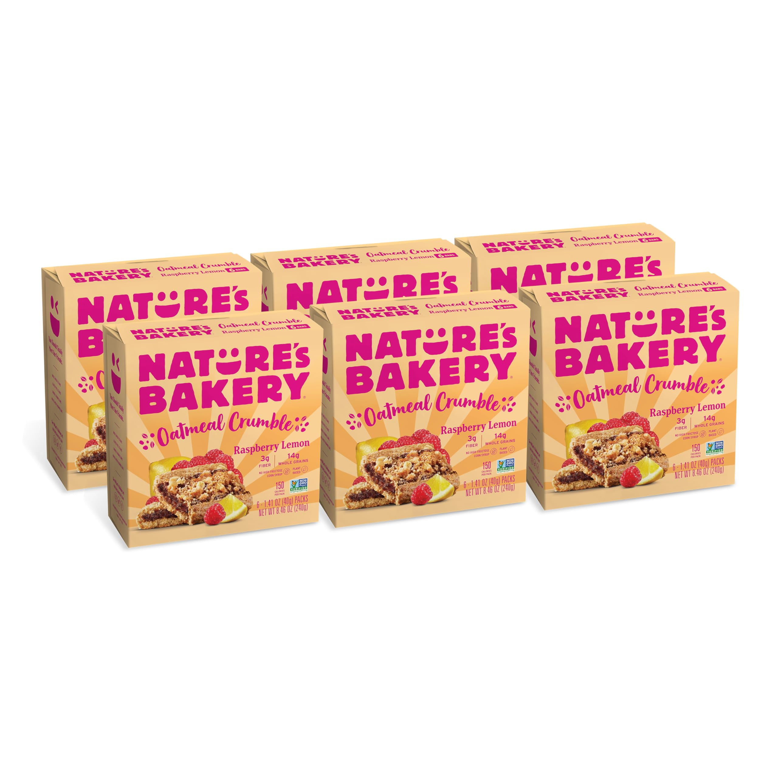 Nature's Bakery OatmealITSC Crumble Bars, Raspberry Lemon, Real Fruit ...